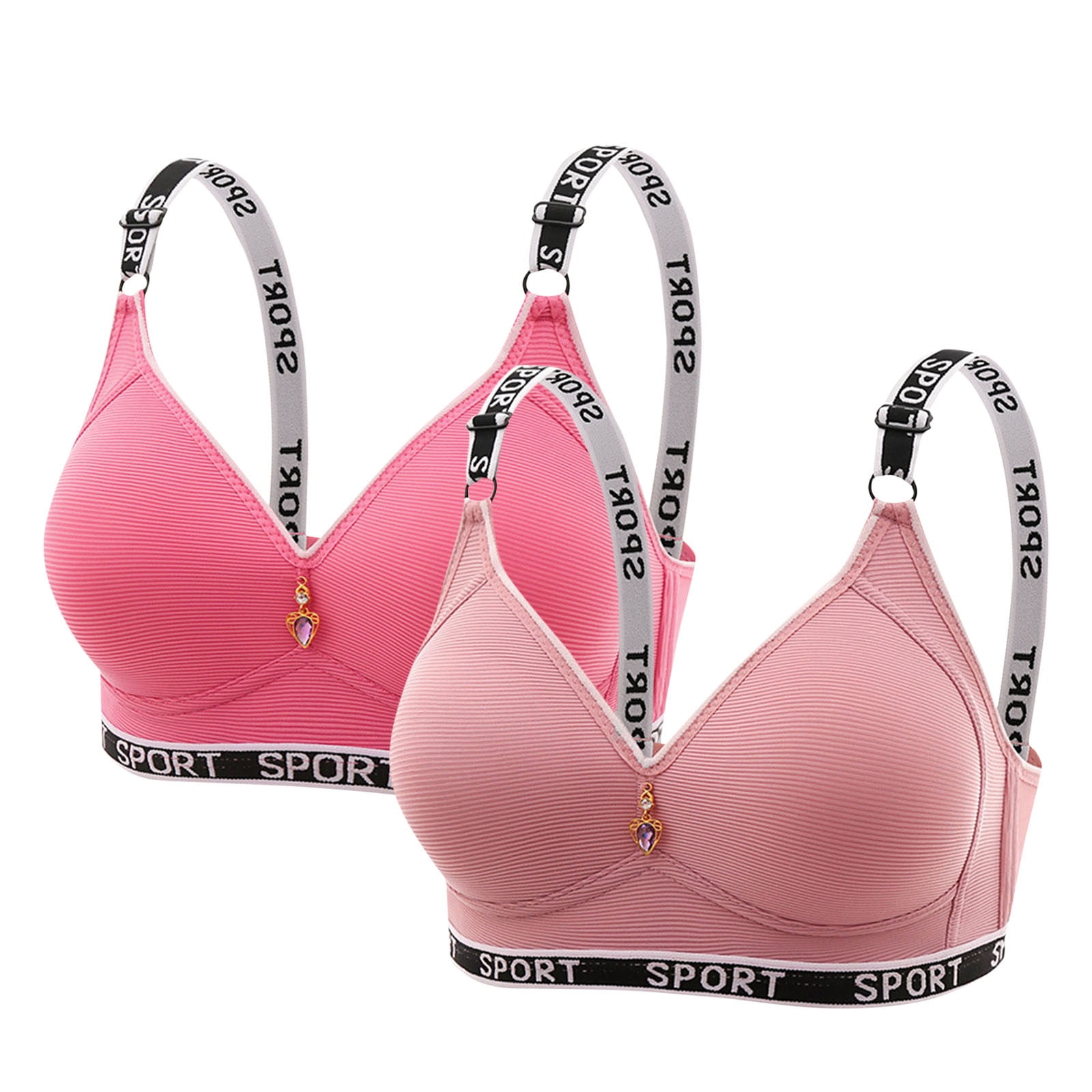 Einccm Women's Wireless Seamless Bralette 2-Pack, Soft Stretchy Nylon ...