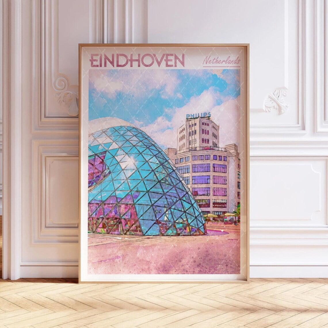 Eindhoven Watercolor Wall Art - Netherlands Print - Europe Travel ...