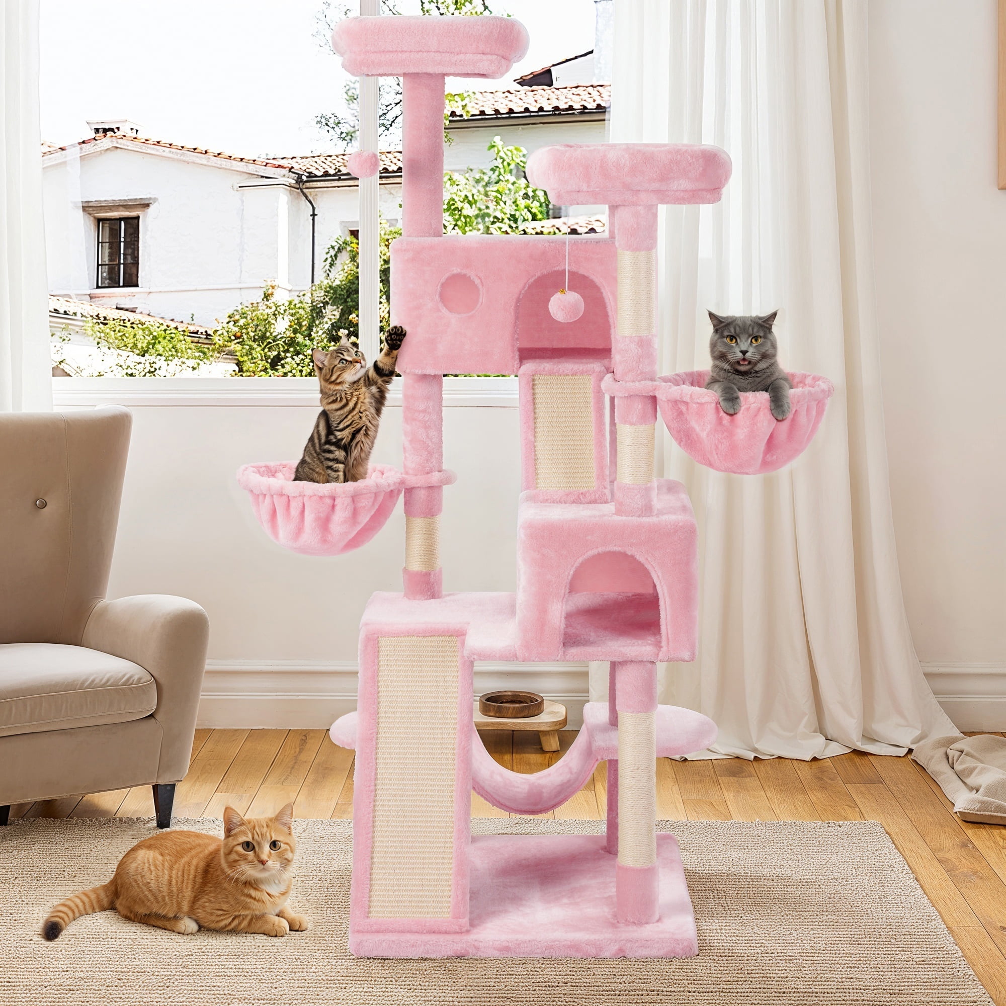 Einfach 65.7" Large Cat Tree and Tower for Cats, Condo House with ...