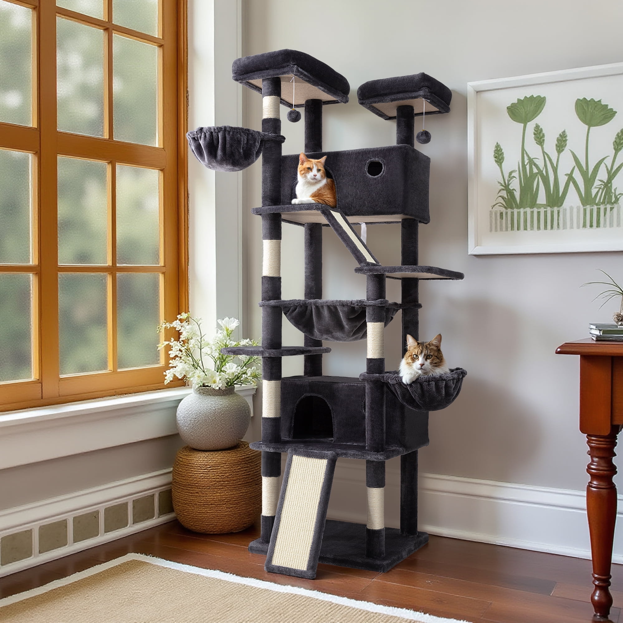 Einfach 81" Multi-Level Tall Cat Tree Tower, Larger Cat Condo with ...