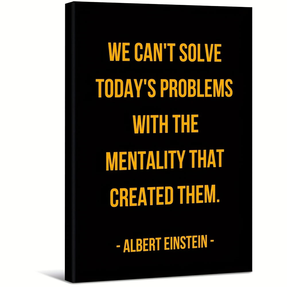 Einstein Quote About Problem-Solving Mentality. Large Wooden Framed ...