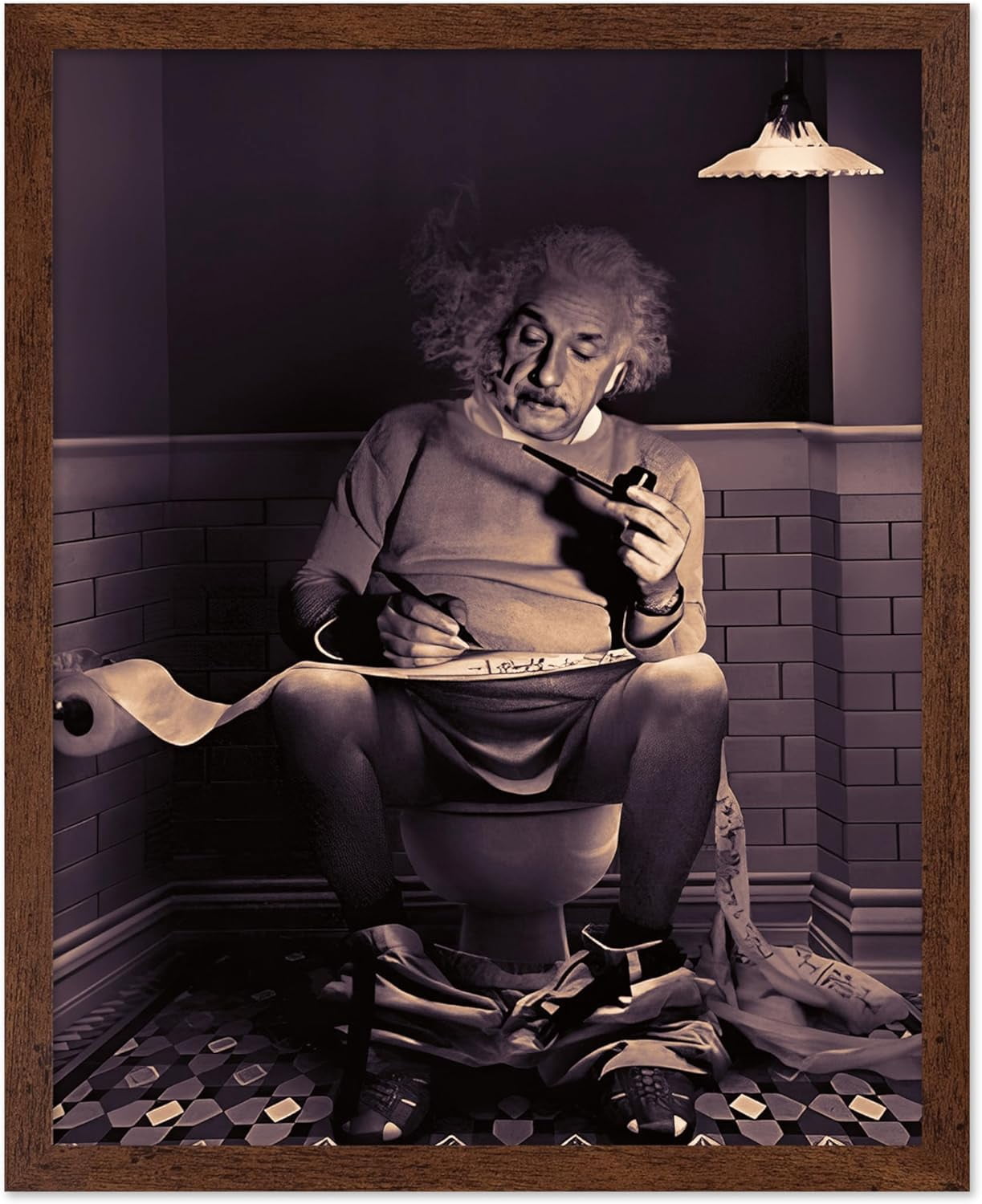 Einstein Sitting On Toilet Poster - Reading Newspaper Print - Scientist ...