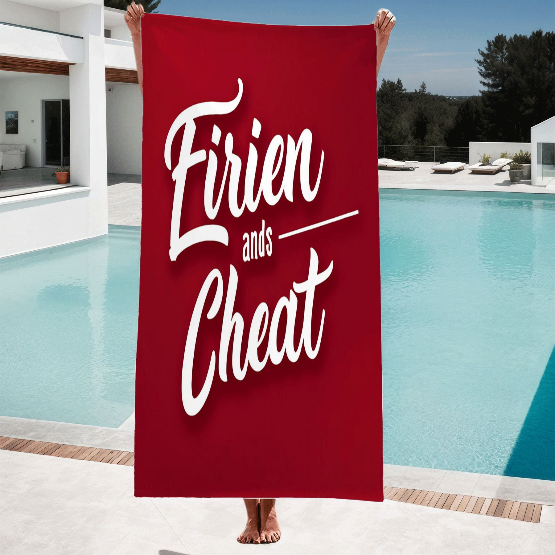 Eirien & Cheat Stylish Red Beach Towel - Soft Absorbent Perfect for ...