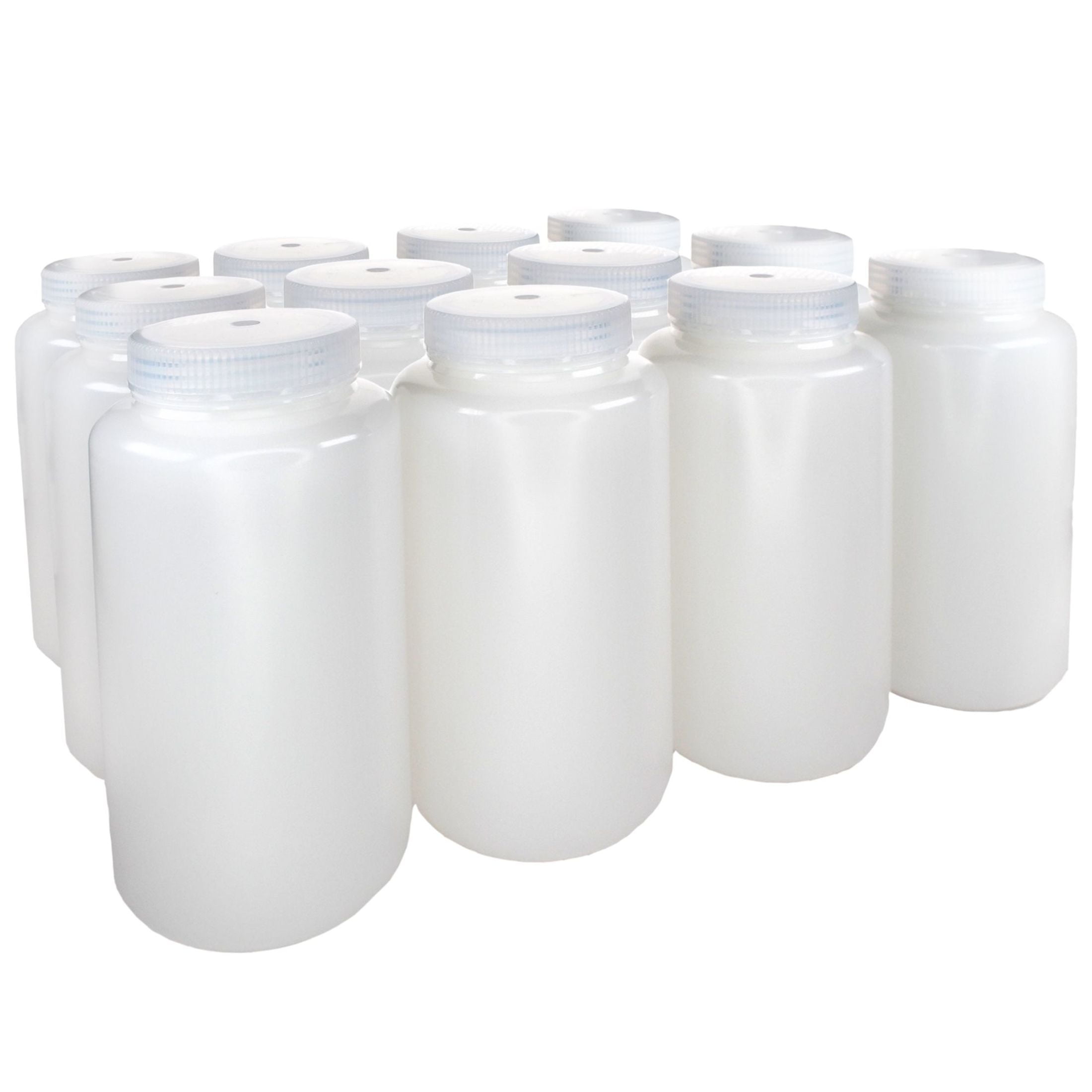 Eisco - 1L Wide Mouth HDPE Reagent Bottles with Polypropylene Caps, Non ...