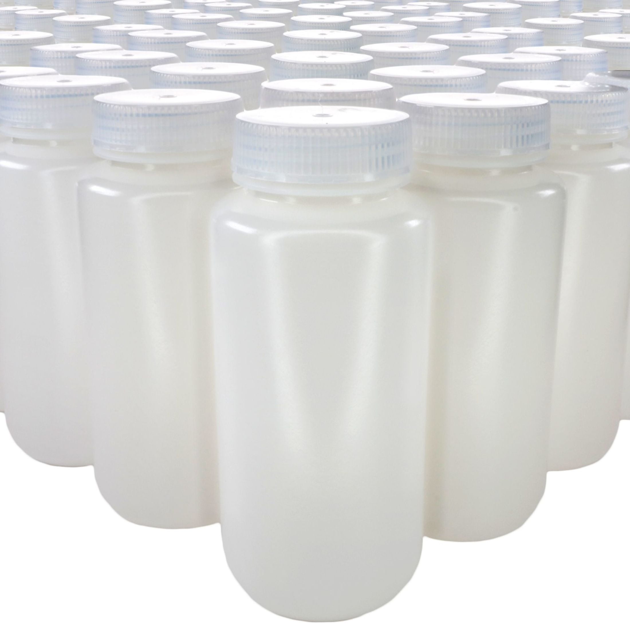 Eisco - Bulk Pack of 125, 500mL Wide Mouth HDPE Reagent Bottles with ...
