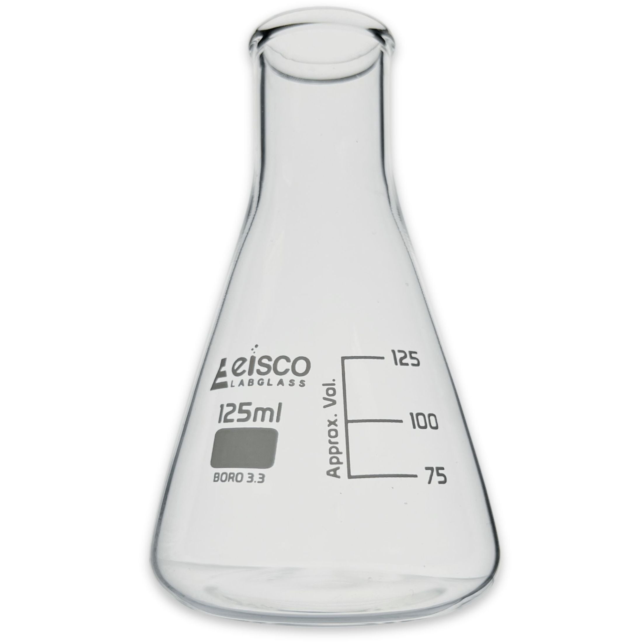 Eisco Labs - 125mL Conical Flask, Narrow Neck, Borosilicate Glass ...