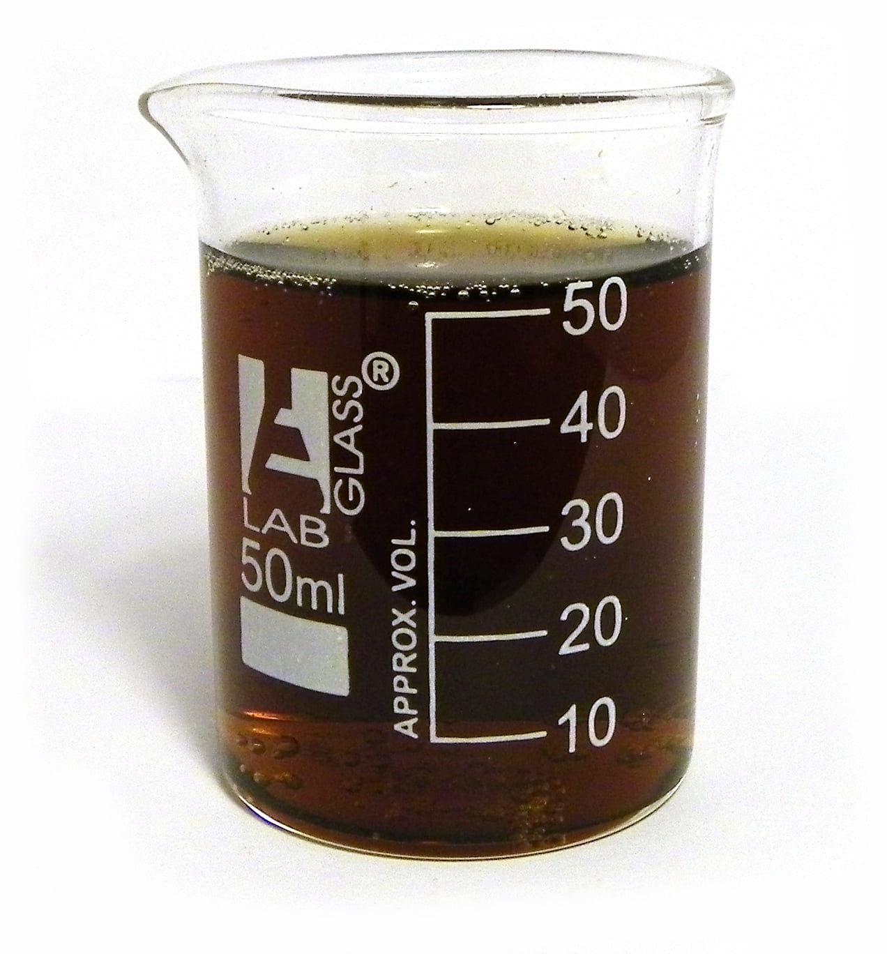 Eisco Labs Beaker - 50mL, Borosilicate Glass, 10mL graduation Low form ...