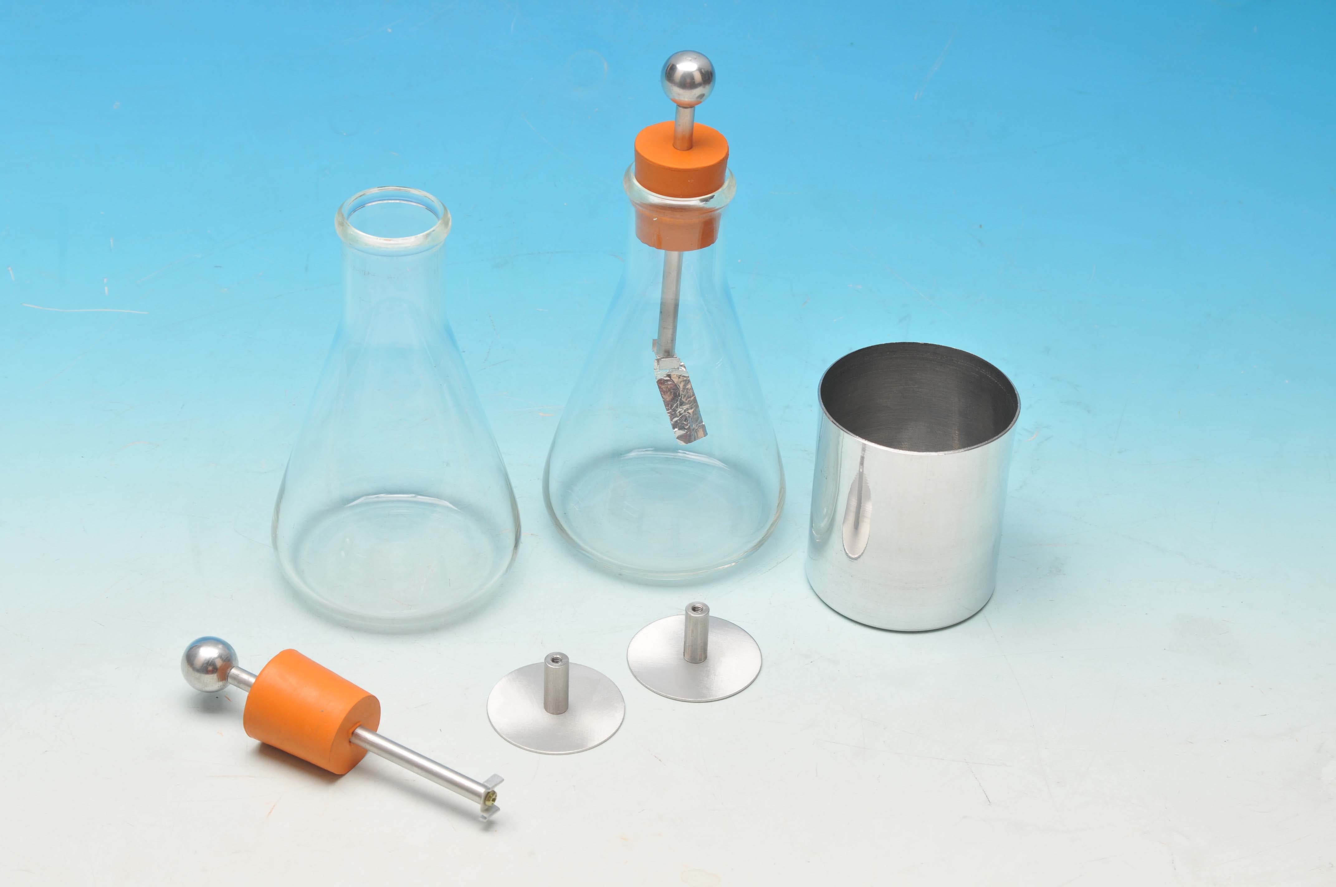 Eisco Labs Electroscope Kit with 2 Flask Electroscopes (each 5.63in tall) and Faraday's Ice Pail ...