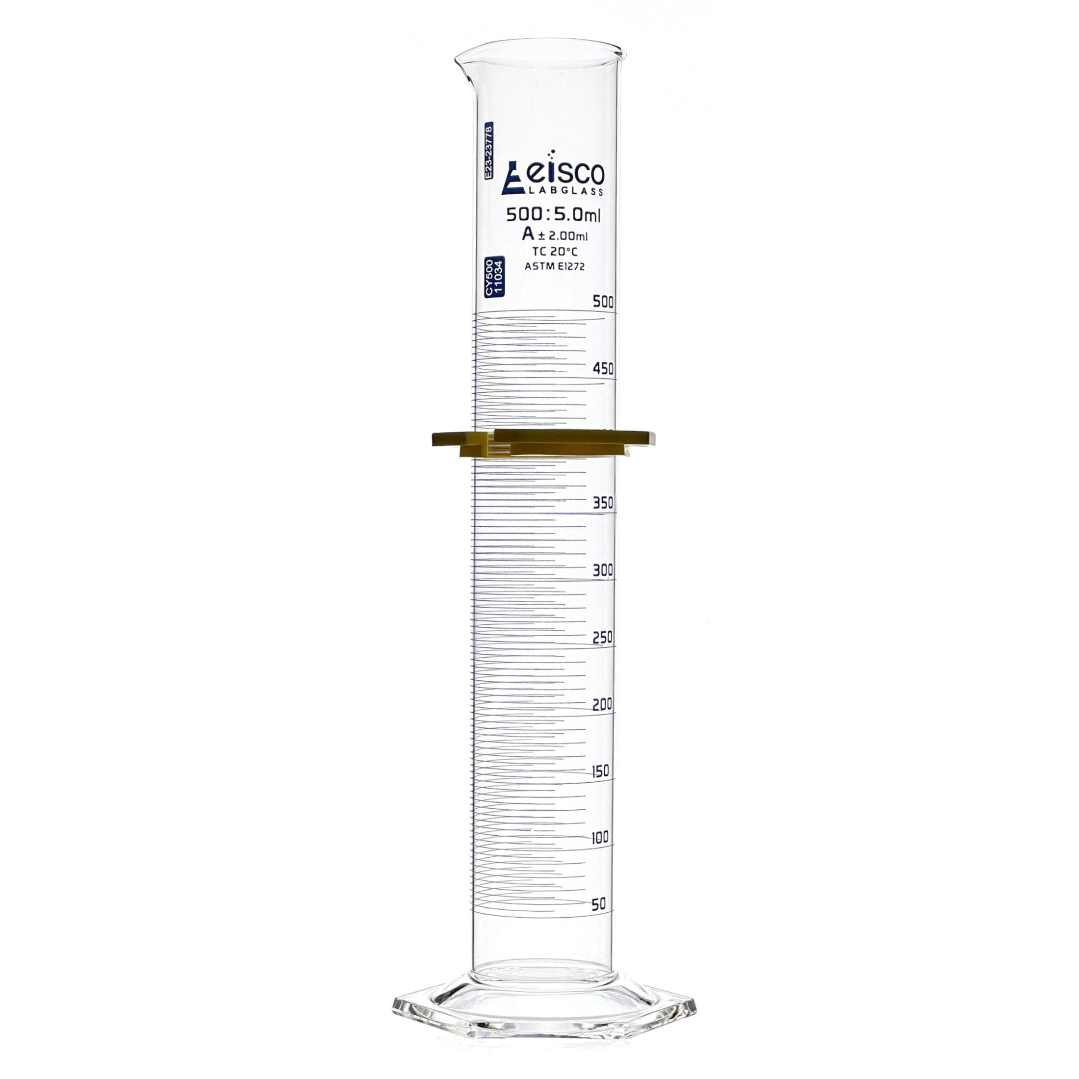 Eisco Labs - Graduated Cylinder, 500mL - ASTM, Class A - Tolerance ±2 ...