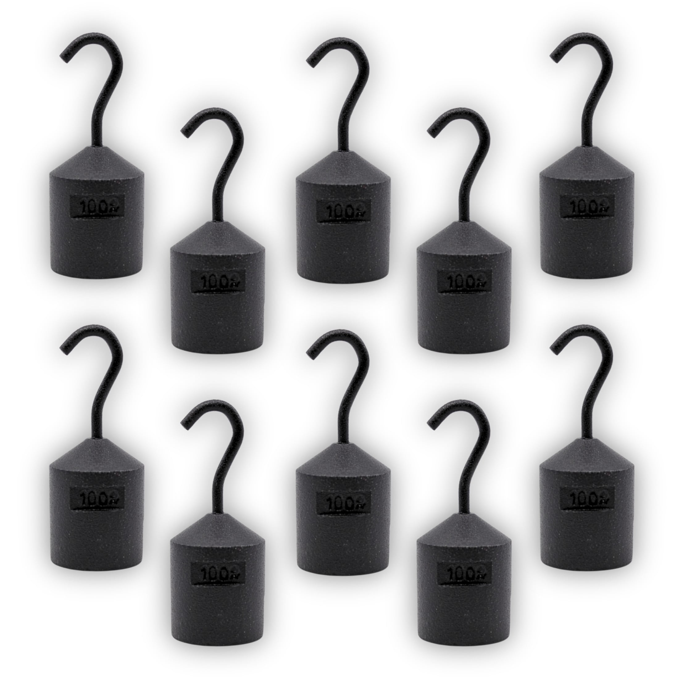 Eisco Labs - Hooked Weight 10-Pack, 100g Each - Iron, Cylindrical with ...