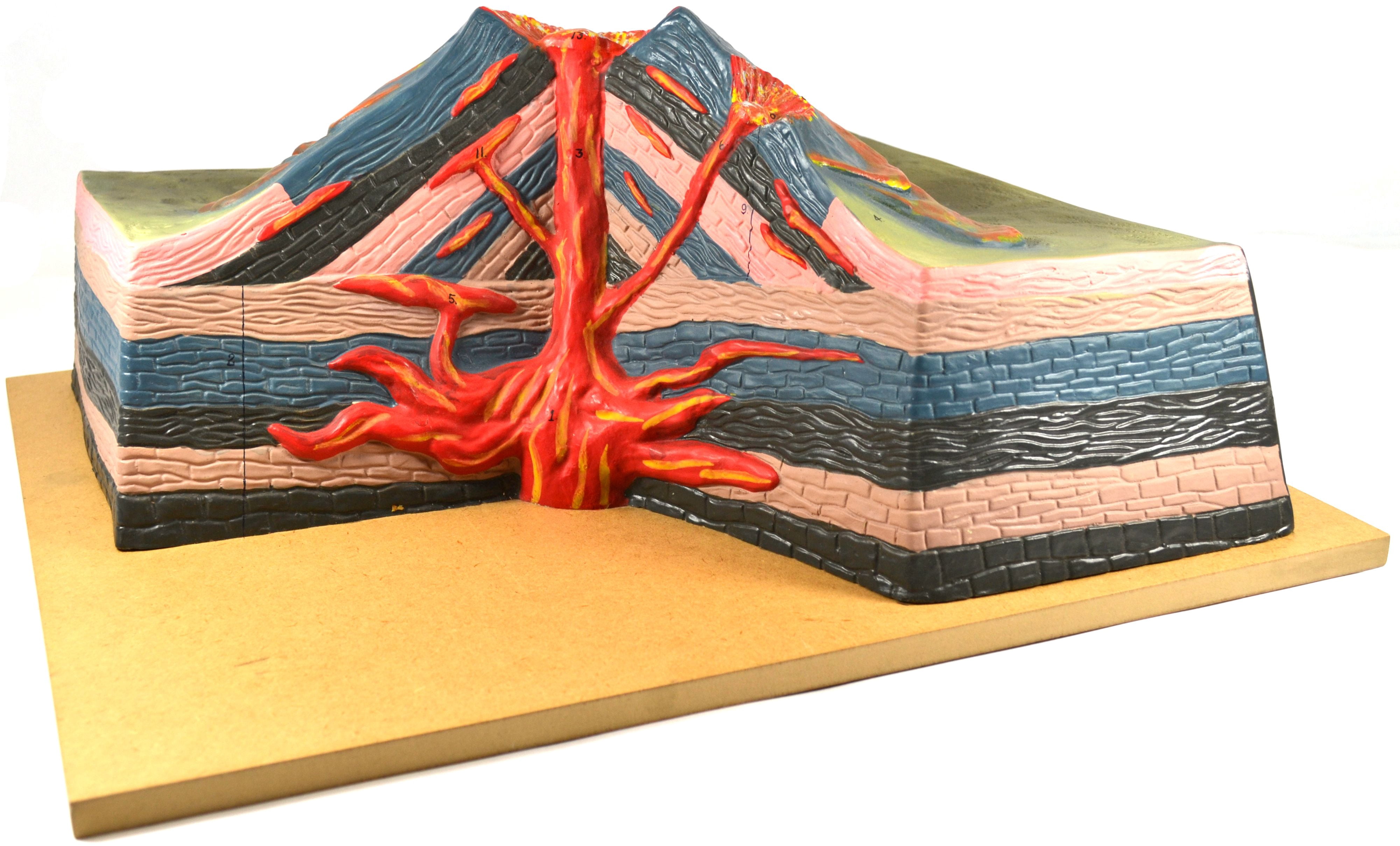 Eisco Labs Volcano Mountain Table Top Model with Cut Away View, Approx ...