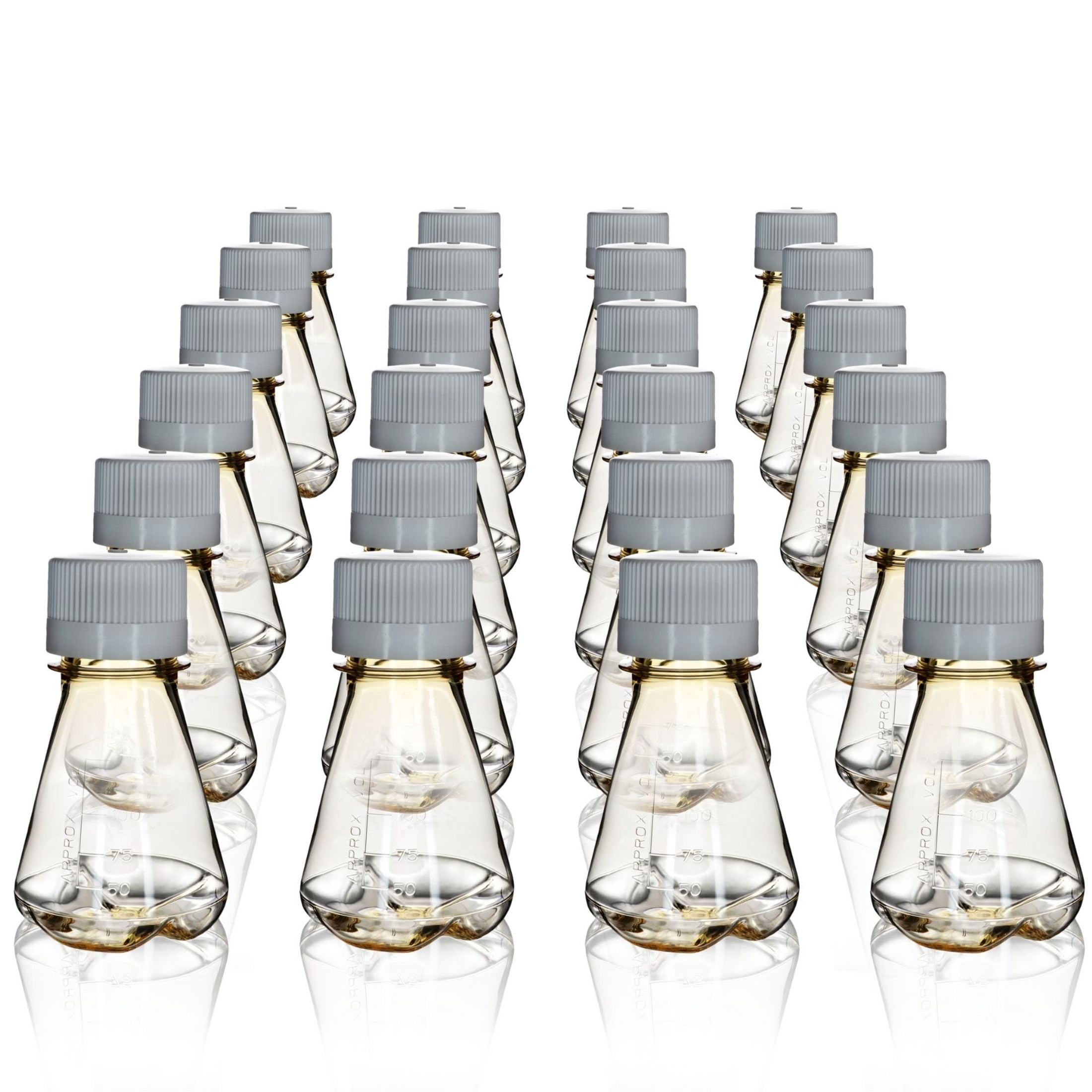 Eisco - Pack of 24, 125mL Sterile Polycarbonate Erlenmeyer Flasks, Non ...