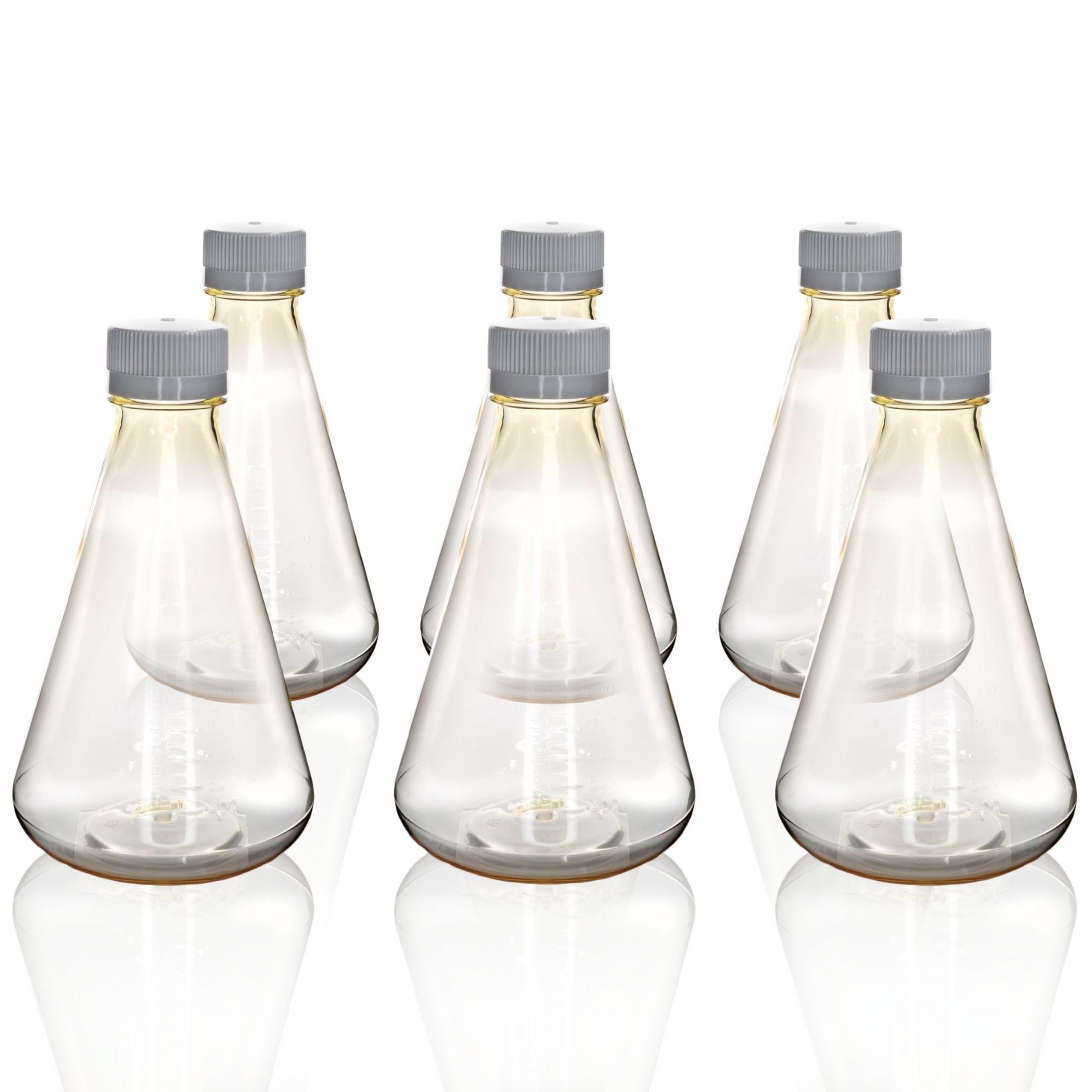 Eisco - Pack of 6, 1L Sterile Polycarbonate Erlenmeyer Flasks, Non ...