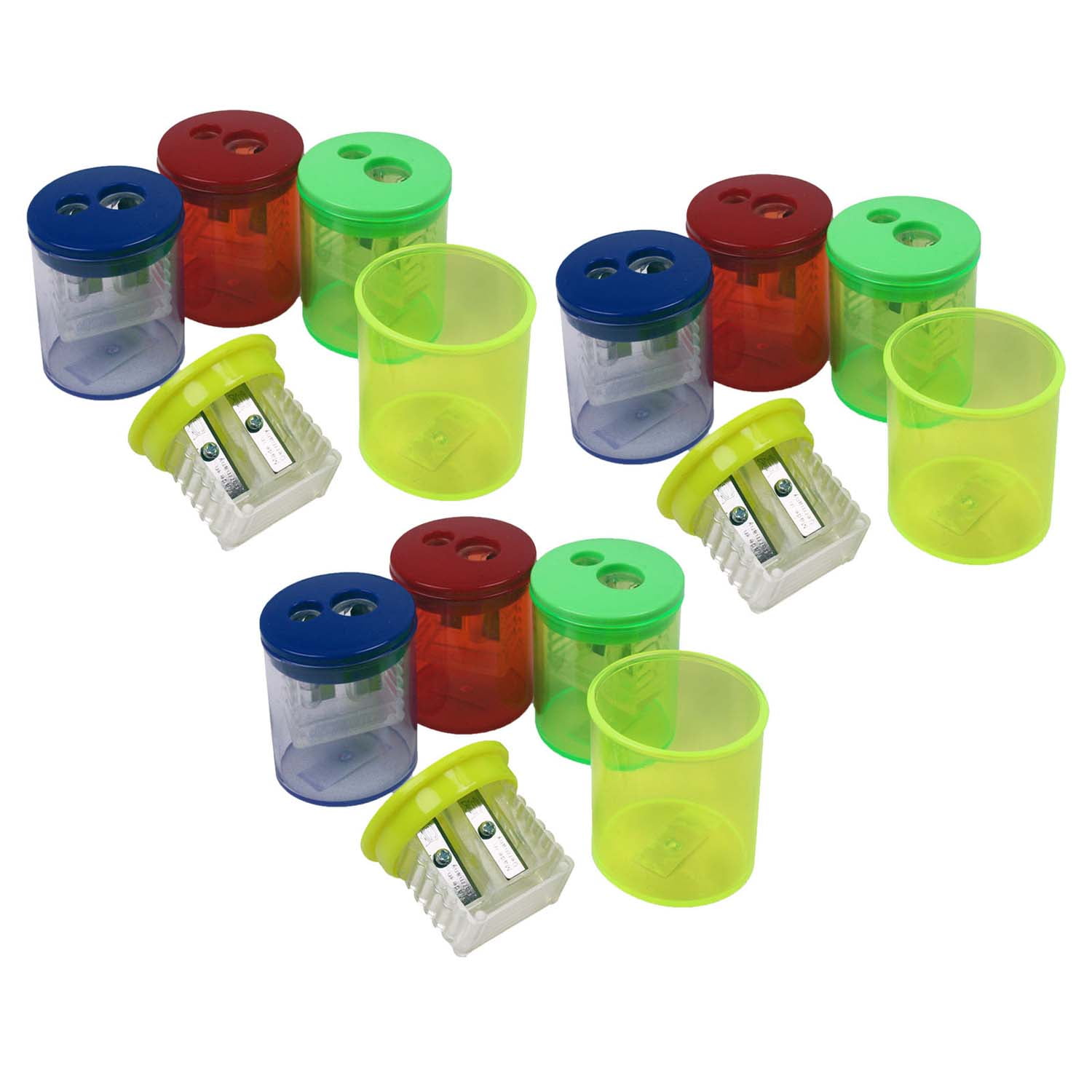 Eisen Two-Hole Pencil Sharpener, Assorted Colors, Pack of 12 - Walmart.com