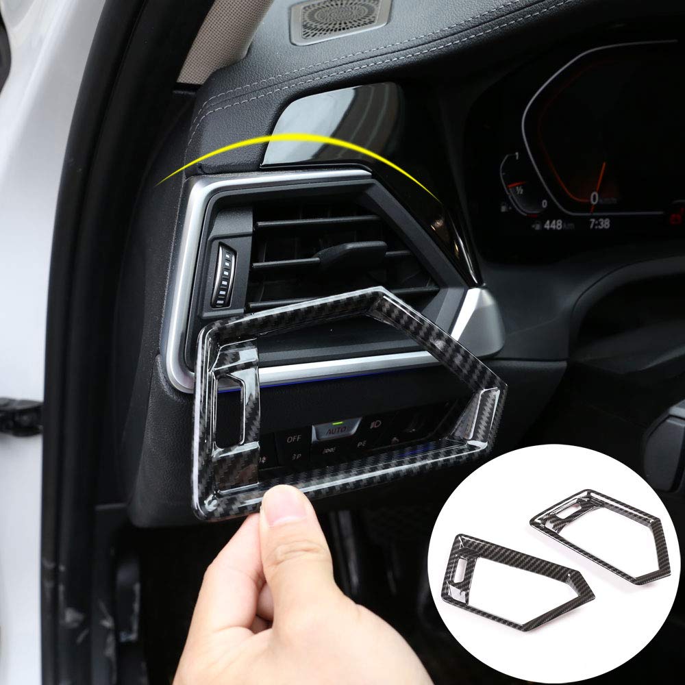 Eiseng Car Carbon Fiber Front Side Air Conditioning Vent Frame Grille ...