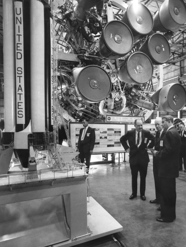 Eisenhower And Director Werhner Von Braun Talk In The Fabrication And ...
