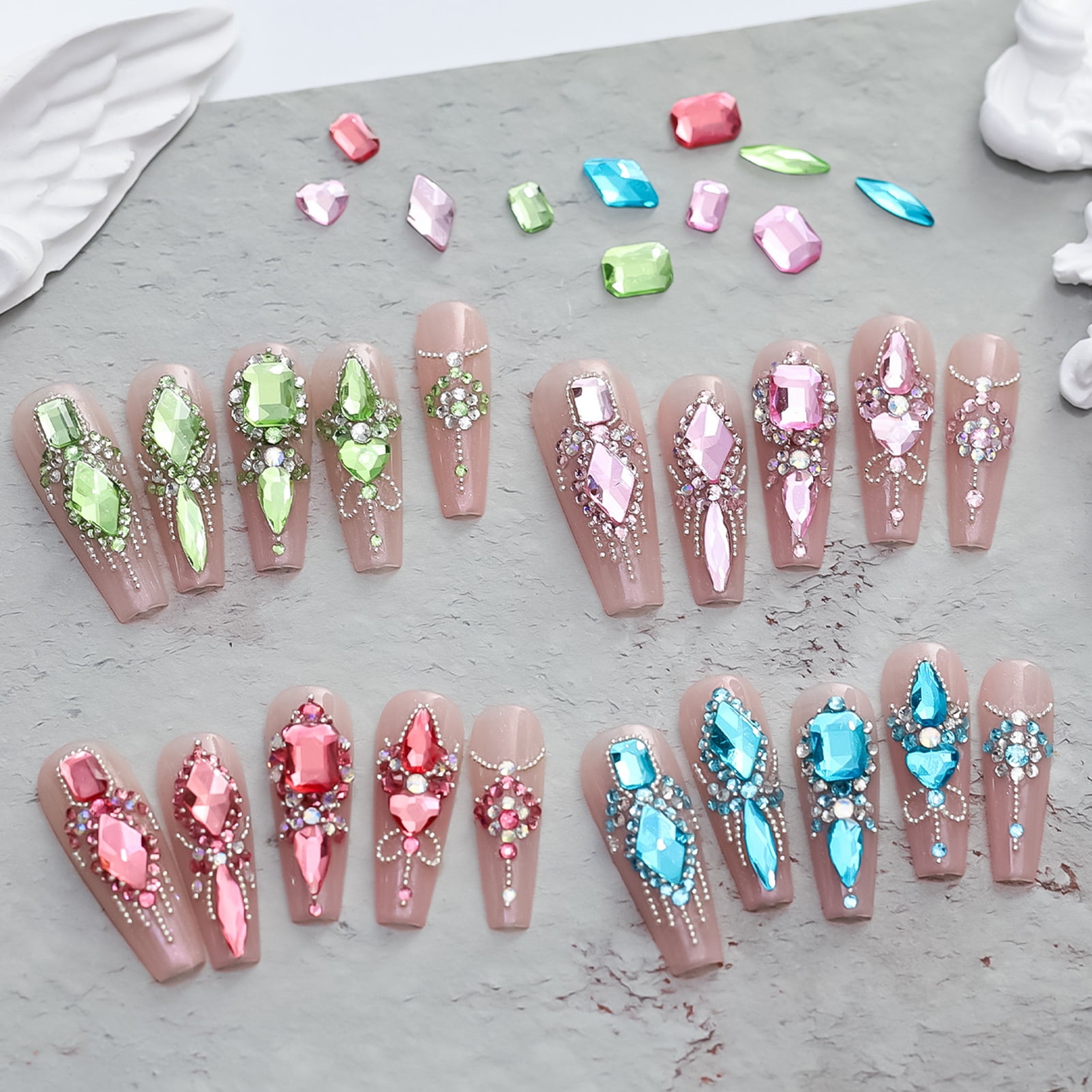 Eisoary 1 Box Sparkling Nail Rhinestones Create Stunning 3D Nail Art ...