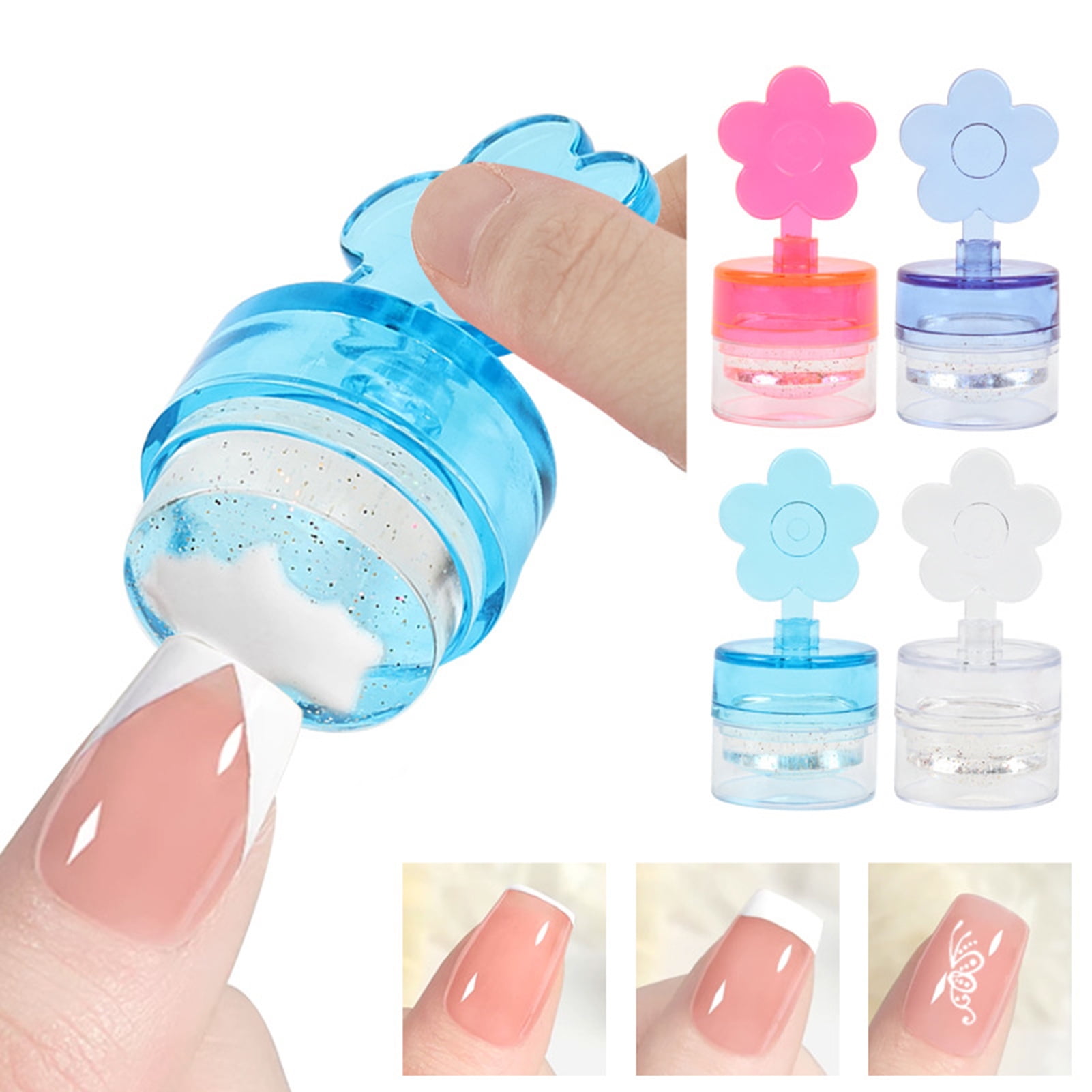 Eisoary 1 Set Nail Stamp Tool and Nail Scraper Transparent Silicone ...