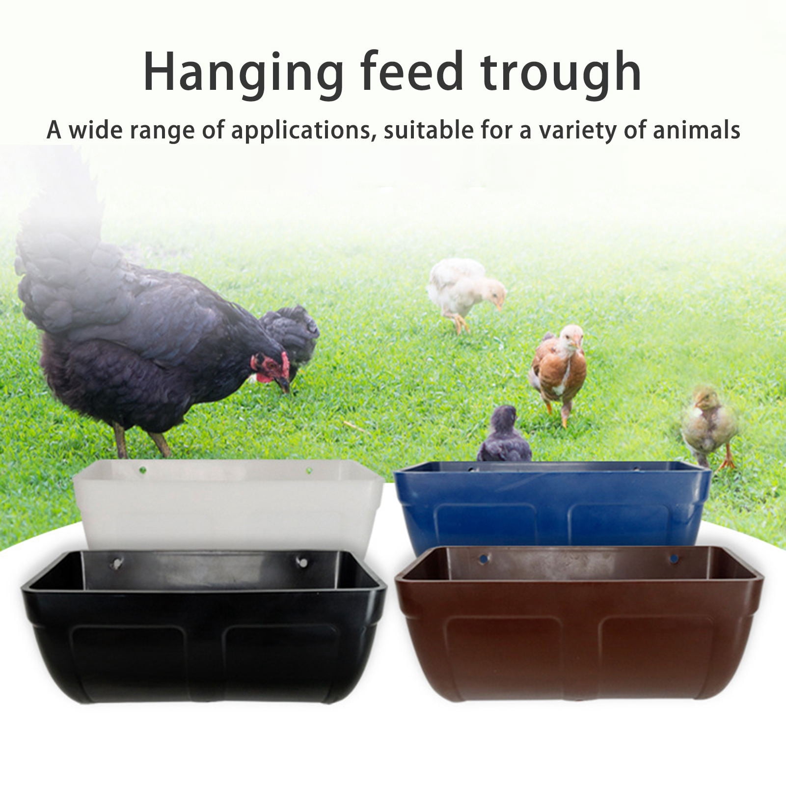 Eisoary 1 Set Poultry Feeder Durable Duck Chicken Feeder Hanging ...