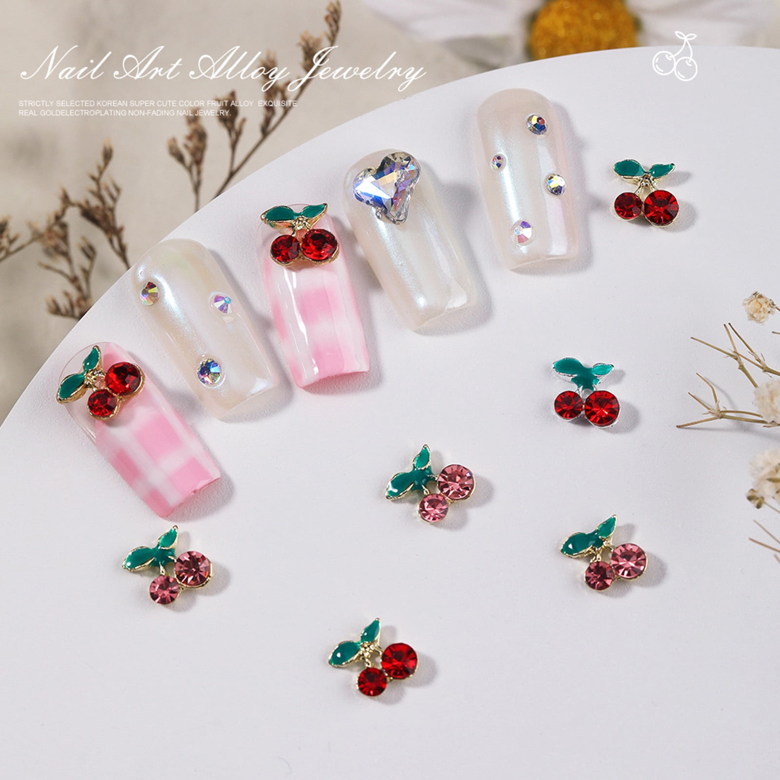 Eisoary 10Pcs Manicure Decor Three-dimensional Easy Paste Gloss Non ...