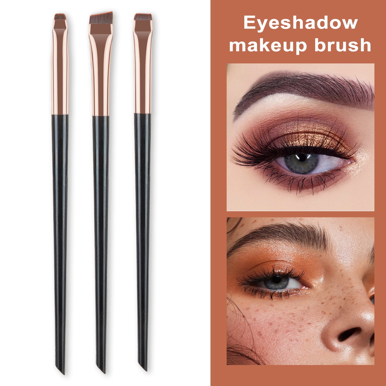 Eisoary 3Pcs Blade Eyeliner Eyebrow Brush Set Fine Portable Long ...