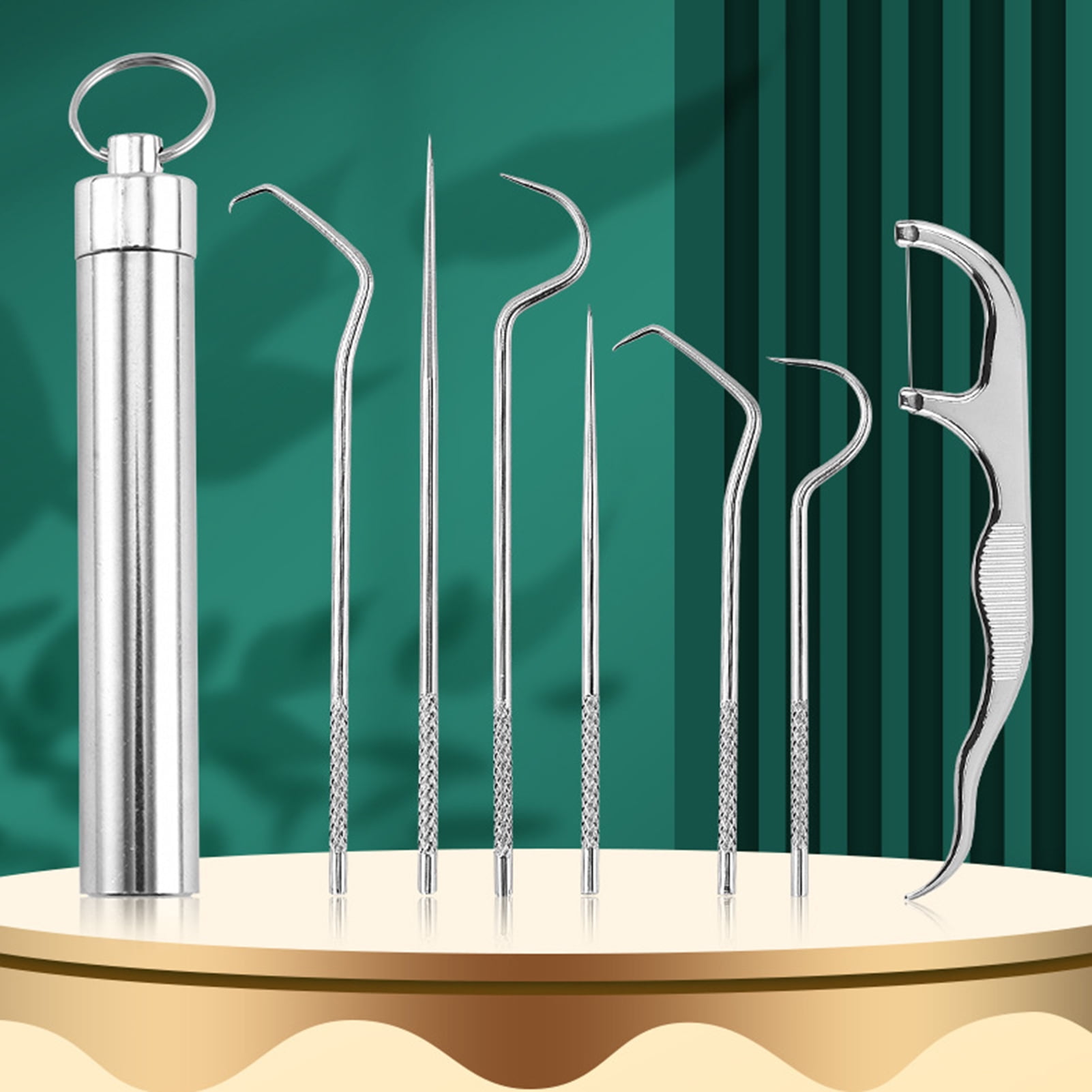 Eisoary 7Pcs/Set Portable Stainless Steel Toothpick Kit Outdoor Picnic ...