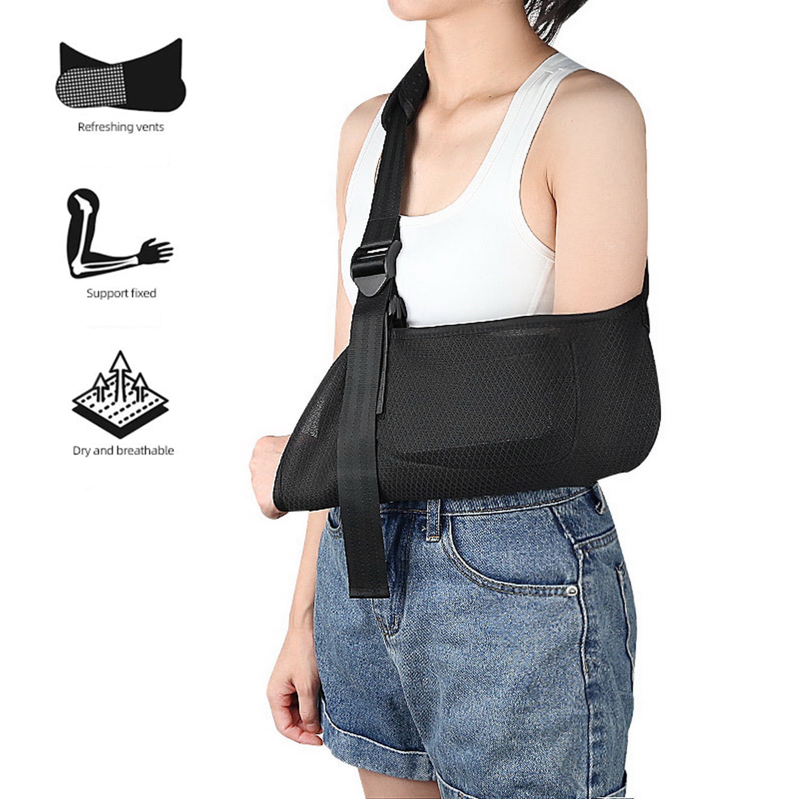 Eisoary Arm Sling Adjustable Padded Elbow Dislocation Sprain Brace ...