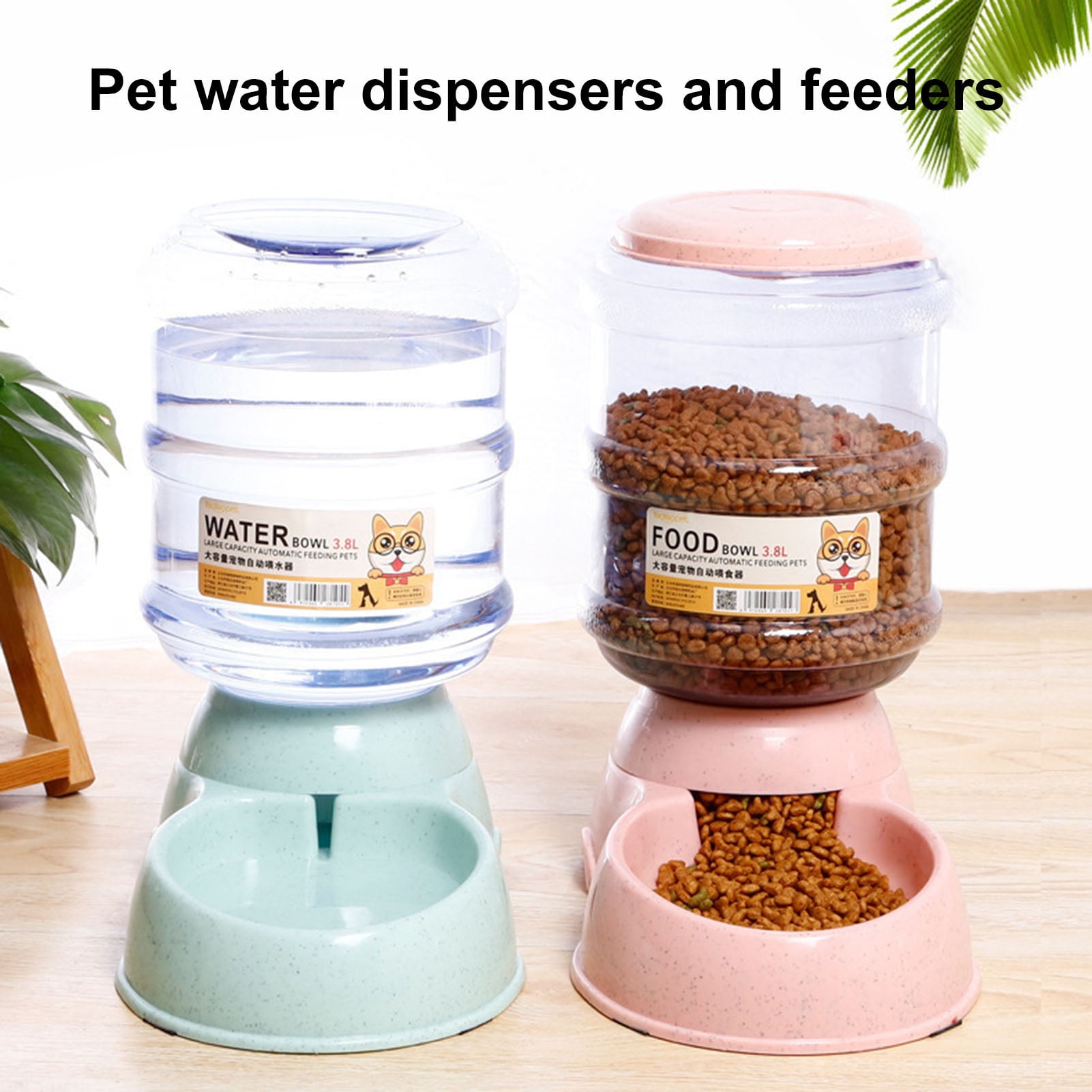Eisoary Automatic Cat Feeder Automatic Pet Feeder Waterer Dispenser ...
