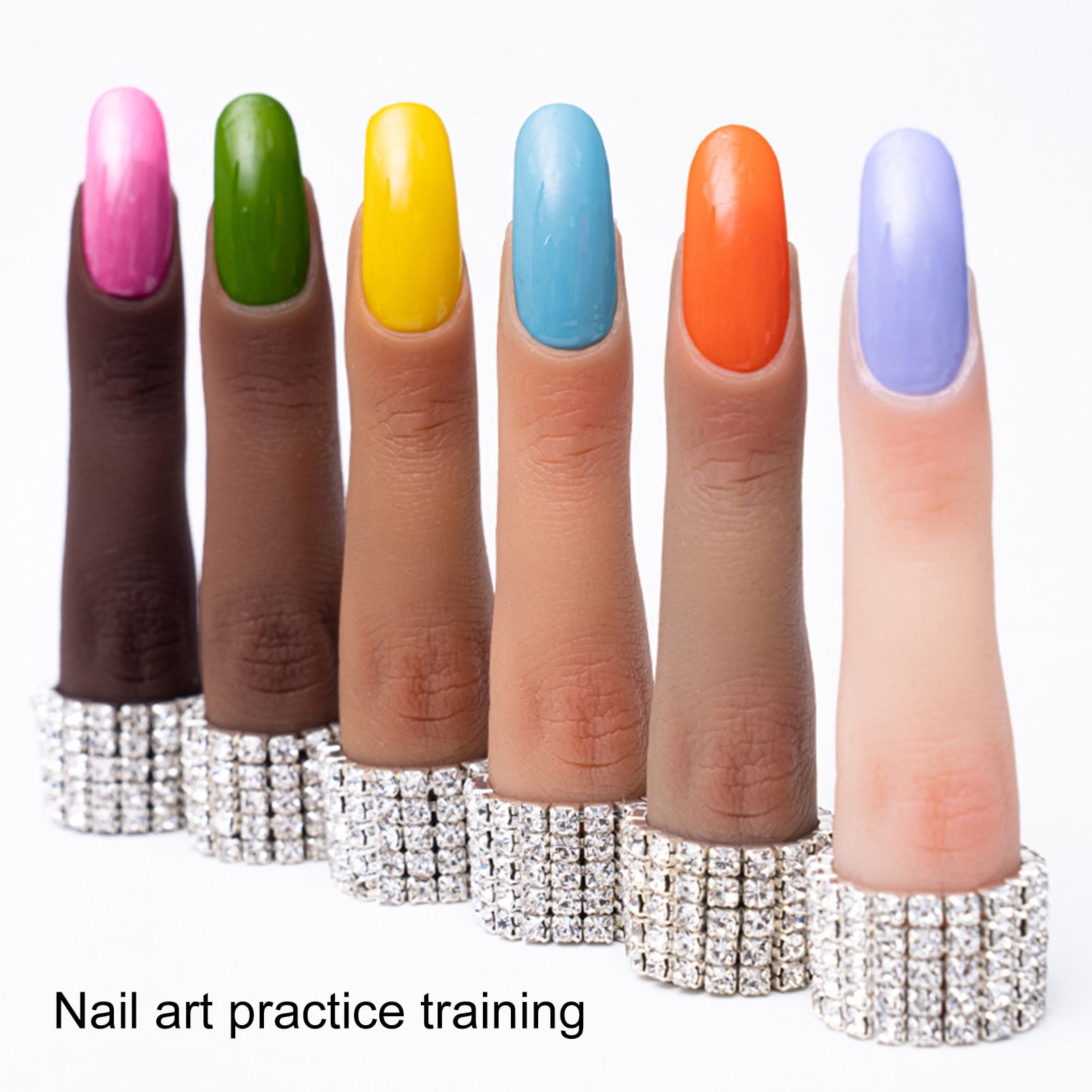 Eisoary Bendable Flexible False Finger Model Nail Art Training Manicure ...