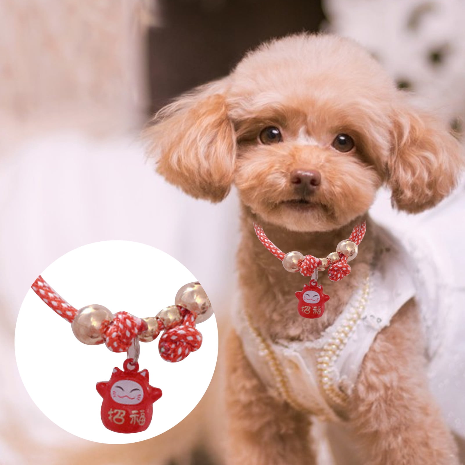 Eisoary Cat Collar Cute Cartoon Pendant Adjustable Colored Rope Braided ...