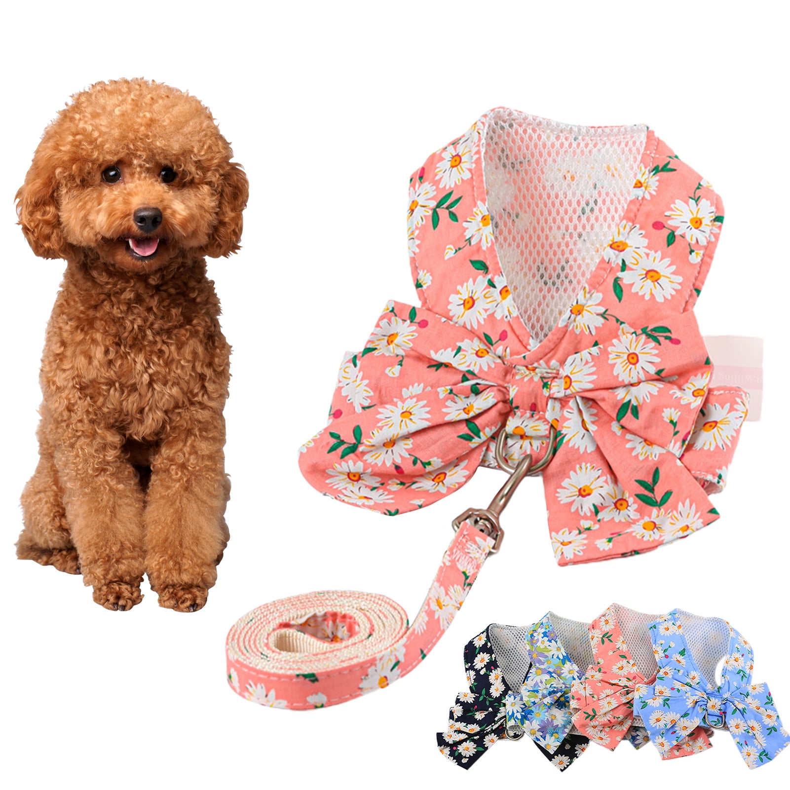 Eisoary Cat Harness with Leash Rope Breathable Mesh Bow-knot Dog Vest ...