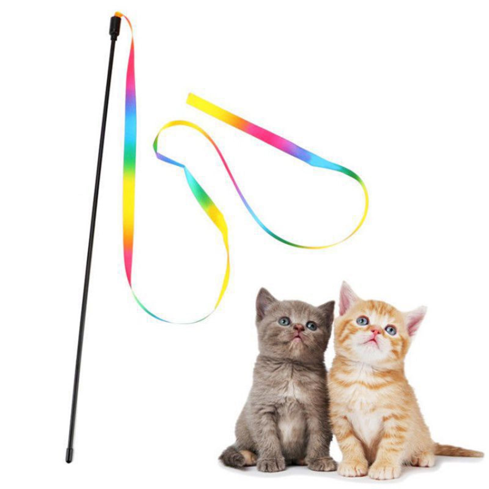 Eisoary Cat Wand Toy Cat Dancer Cat Wand Rainbow Toy Interactive Kitten ...