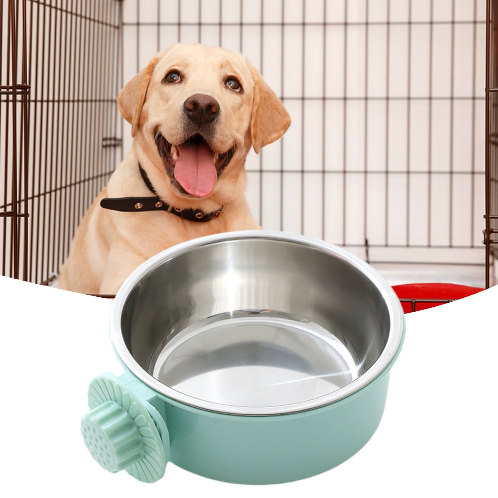 Eisoary Dog Cat Bowls Pets Food Container,2-in-1 Corrugated Anti-Spill ...