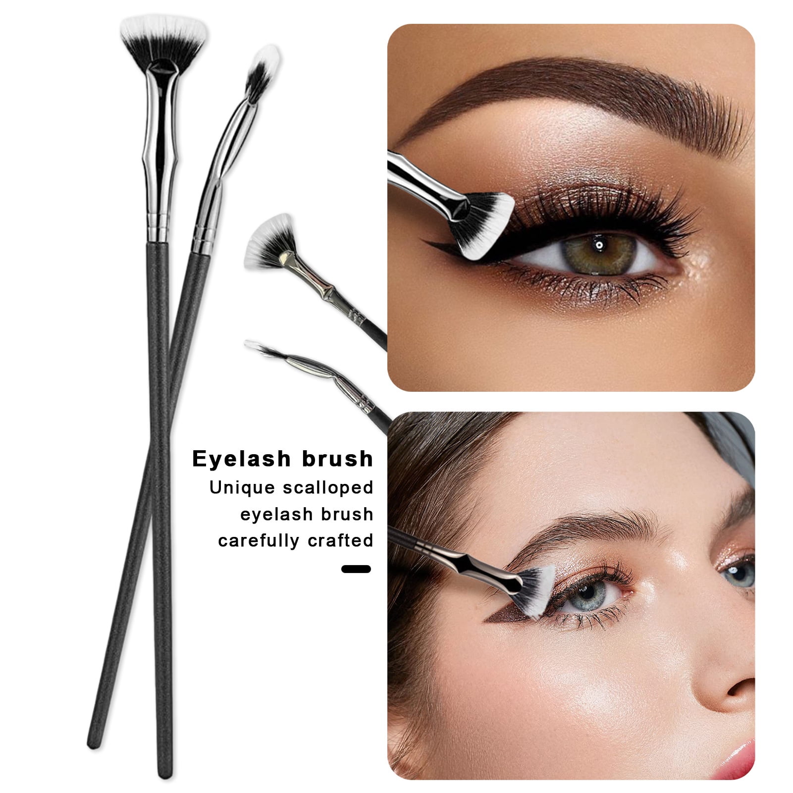 Eisoary Fan Shape Mascara Brush Synthetic Fiber Eyelash Brush for No ...