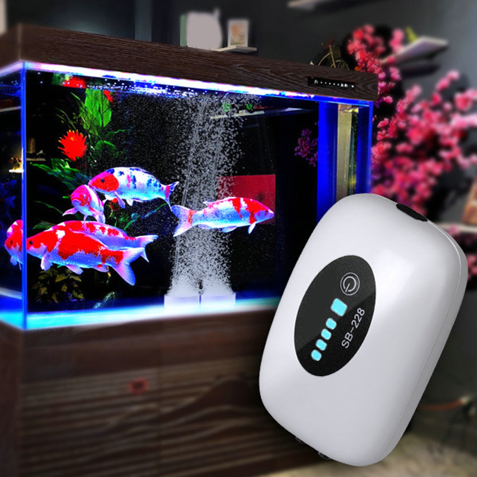 Eisoary Fish Tank Aerator Ultra Low Noise Rechargeable USB Charging ...