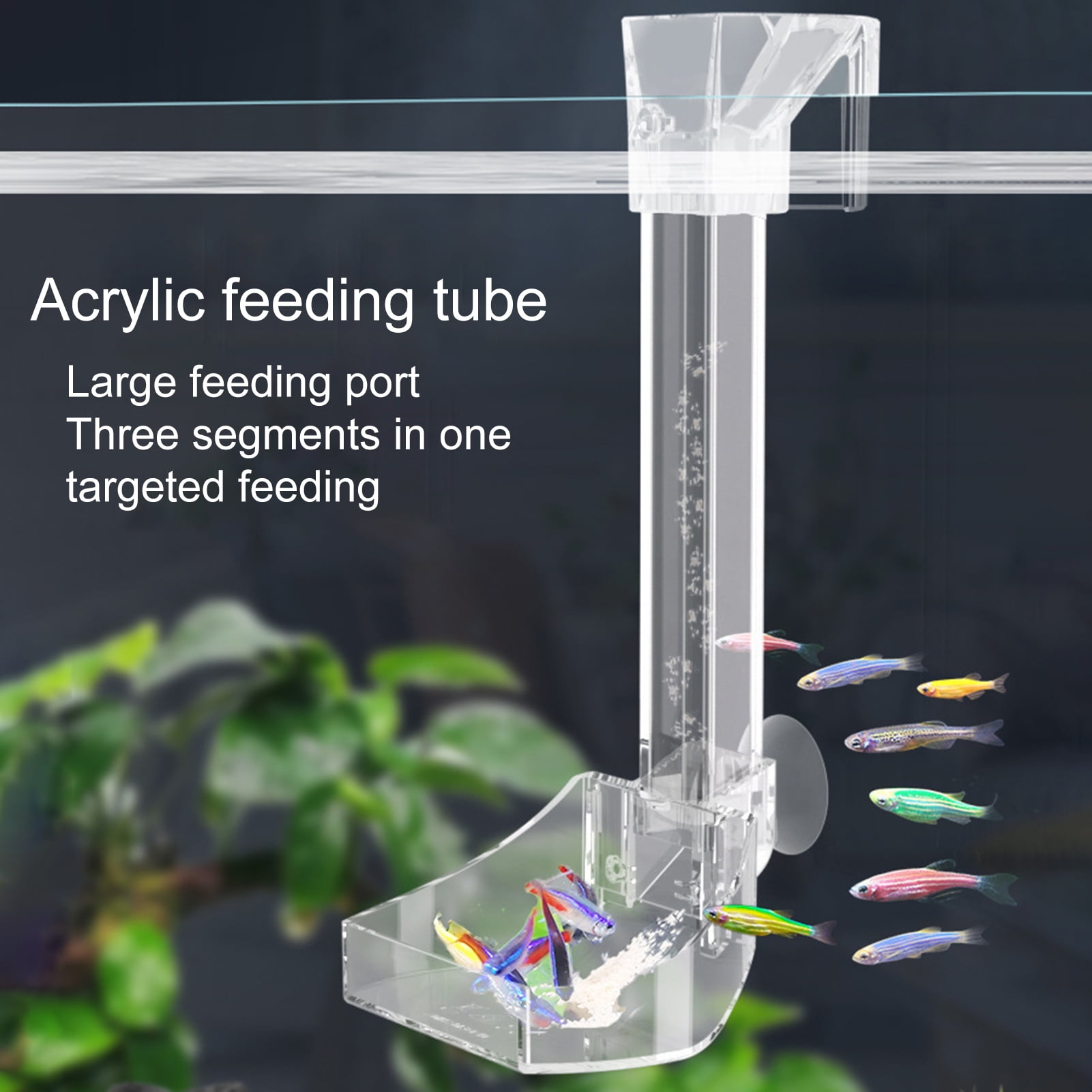 Eisoary Fish Tank Feeding Tube Transparent Acrylic Hook Suction Cup ...