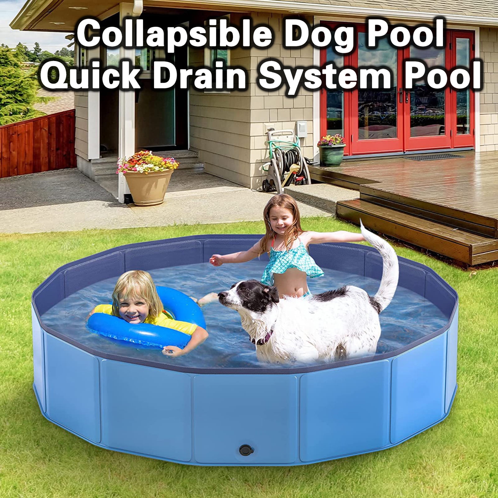 Eisoary Foldable Dog Pool Pet Collapsible Leakproof Anti-skid Bottom ...
