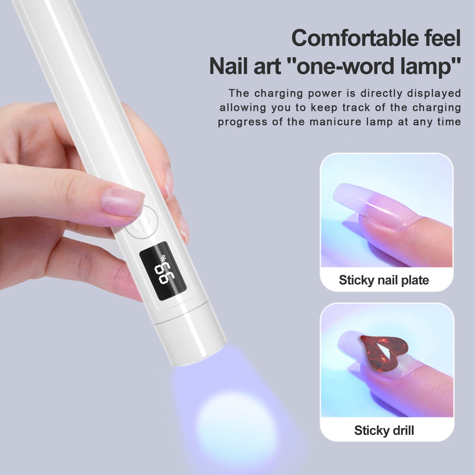 Eisoary Handheld Gel UV Nail Dryer with LED Screen 45s and 60s Timer ...