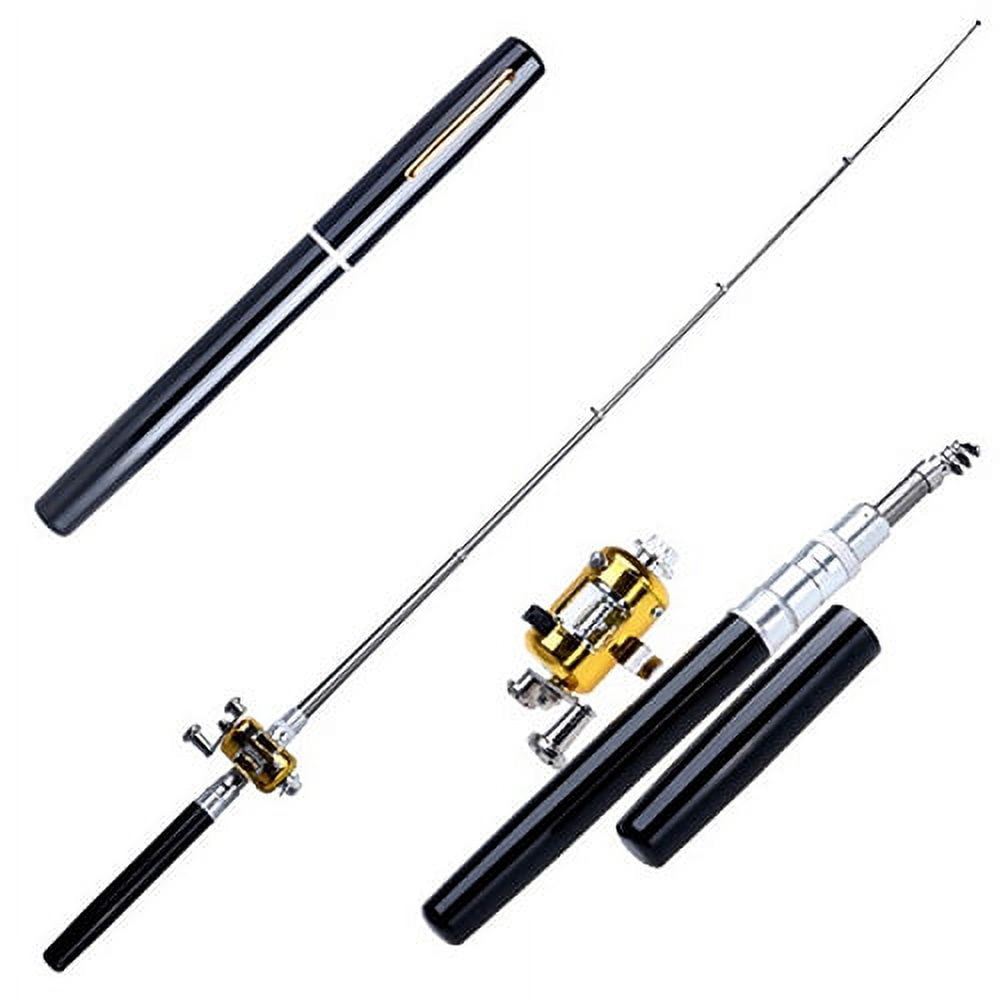Eisoary Mini Outdoor Pocket Fish Pen Shape Fishing Rod Aluminum Alloy ...