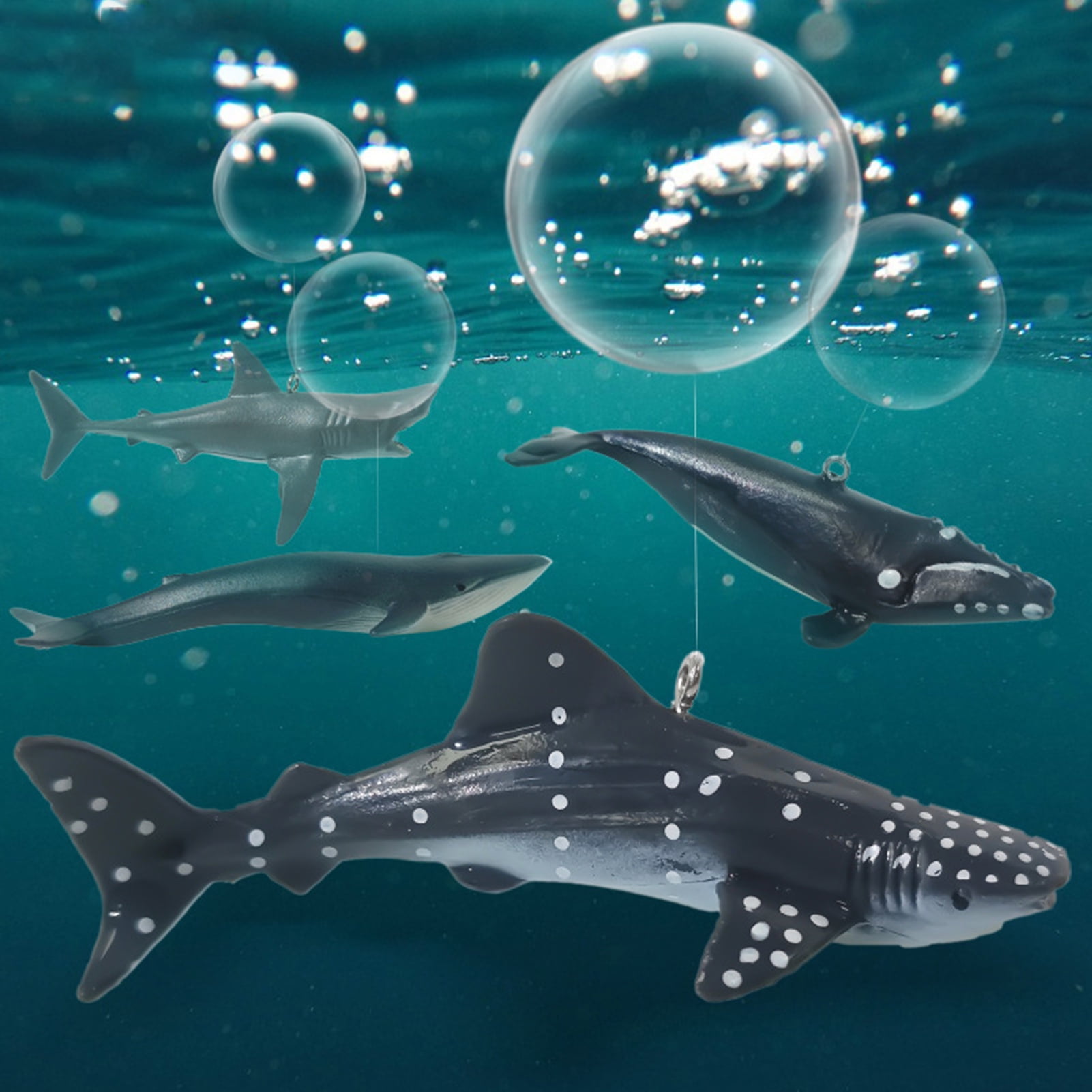 Eisoary Mini Shark Simulated Floating Whales Aquarium Ornaments ...