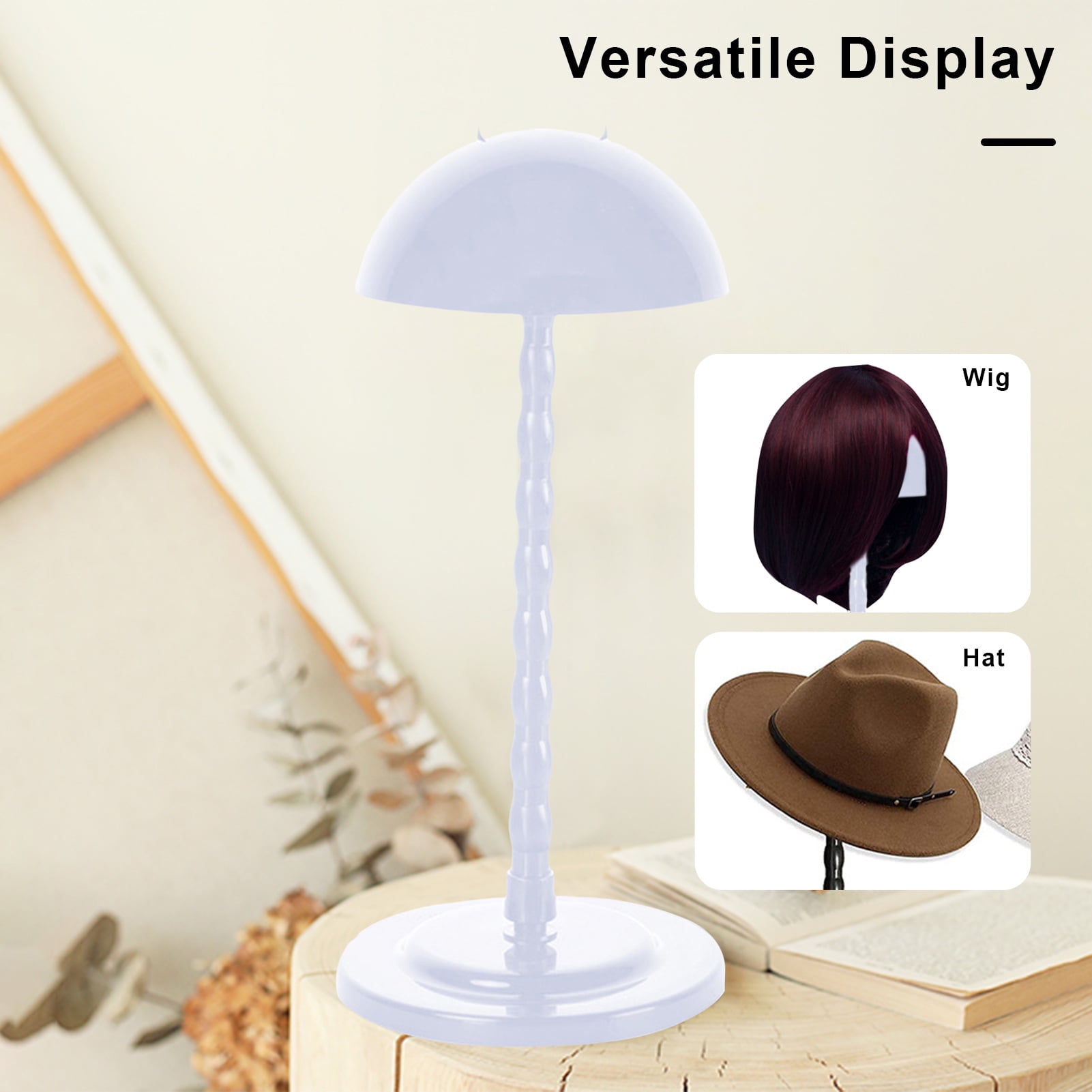 Eisoary Mushroom Top Wig Stand Height Adjustable Easy Assembly Portable ...