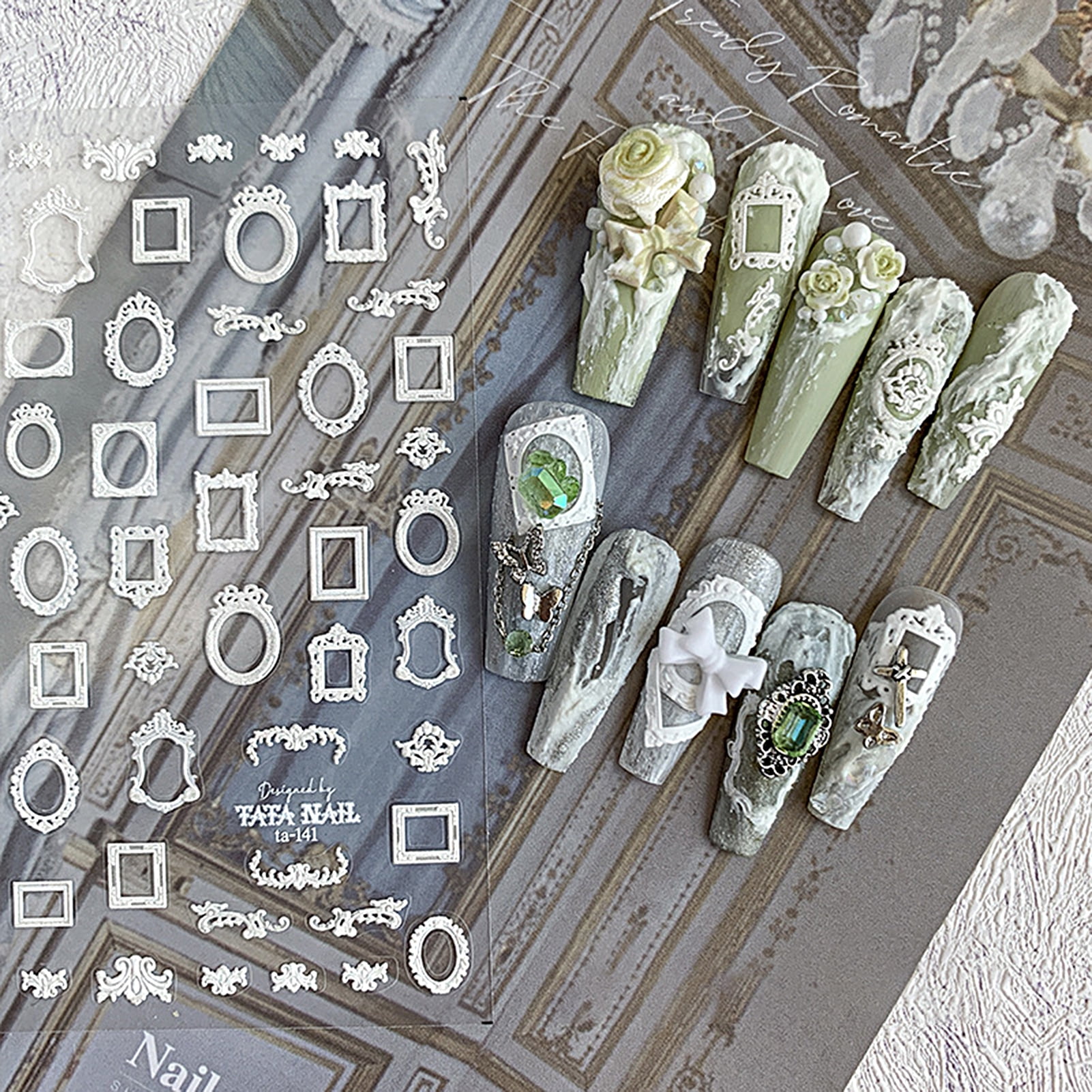 Eisoary Nail Art Stickers Self-Adhesive Non-Fading Paste Easily Soft ...