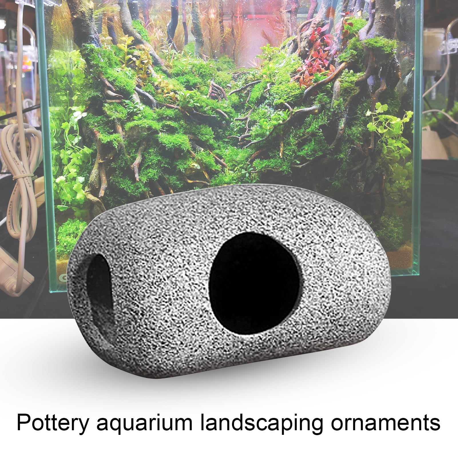 Eisoary Rock Cave Smooth Edge Aquarium Decoration Clay Hiding Breeding ...
