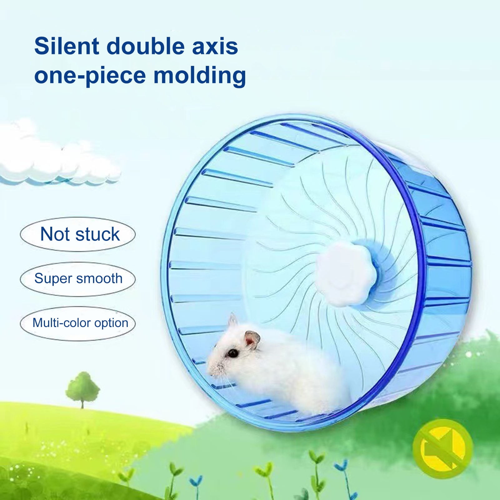 Eisoary Silent Hamster Wheel Double Bearing Axis Rounded Edge Quiet ...