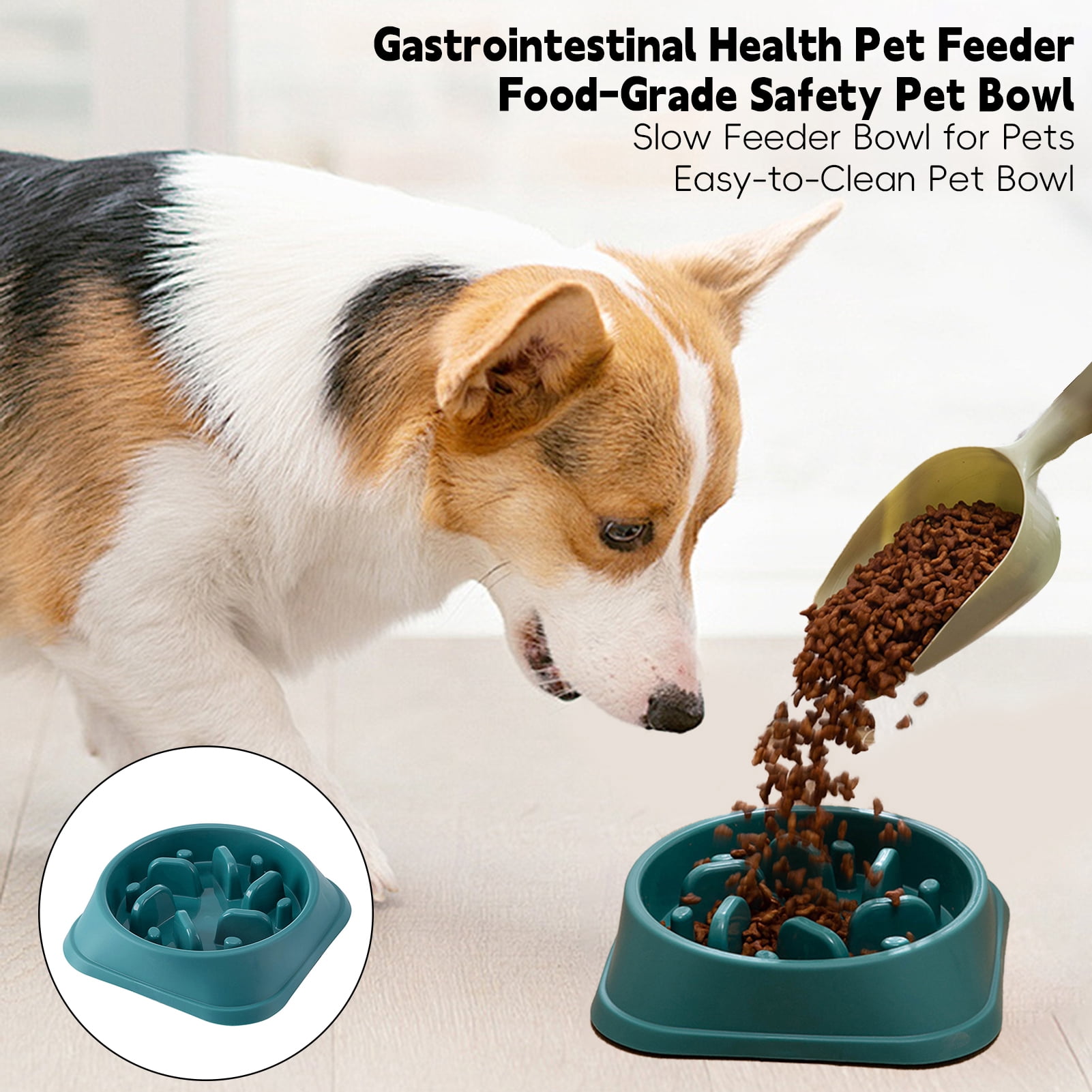 Eisoary Slow Feeder Bowl Anti-Slip Dog Slow Eating Bowl Anti-Choking ...