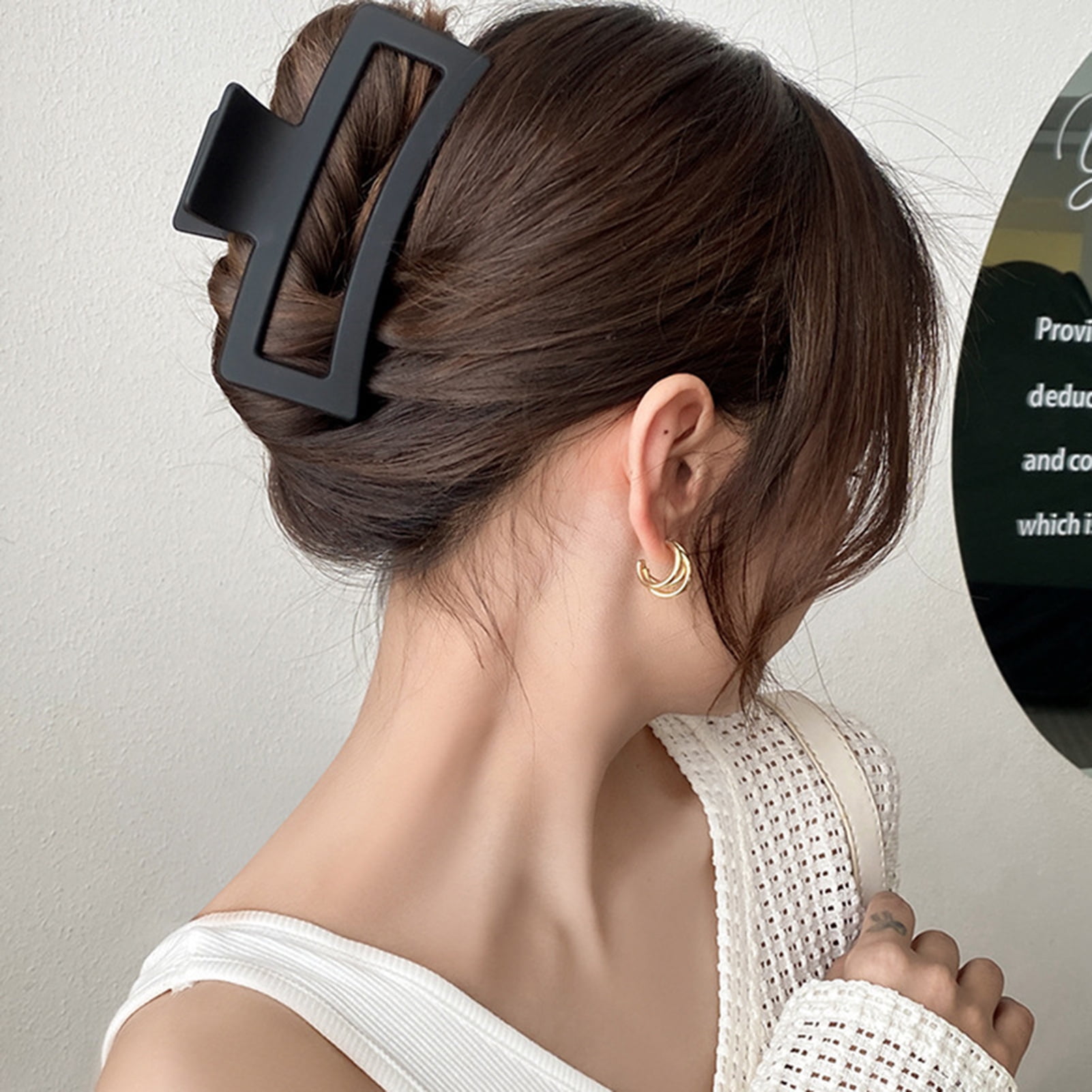 Eisoary Women Shark Clip Elegant Rectangle Hair Clips Non-slip Matte ...