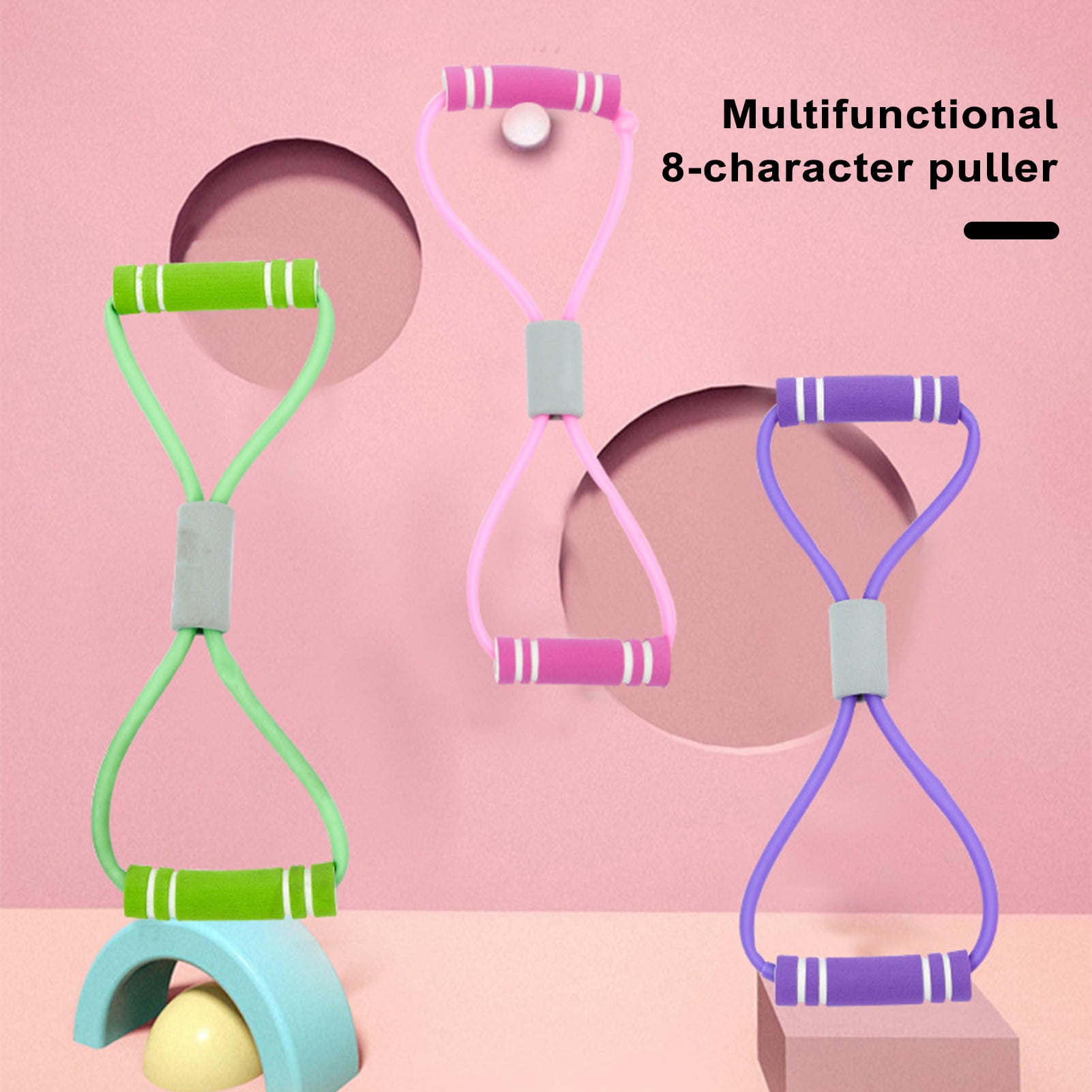 Eisoary Yoga Sports Resistance Band with Grip 8-shaped Elastic Exercise ...