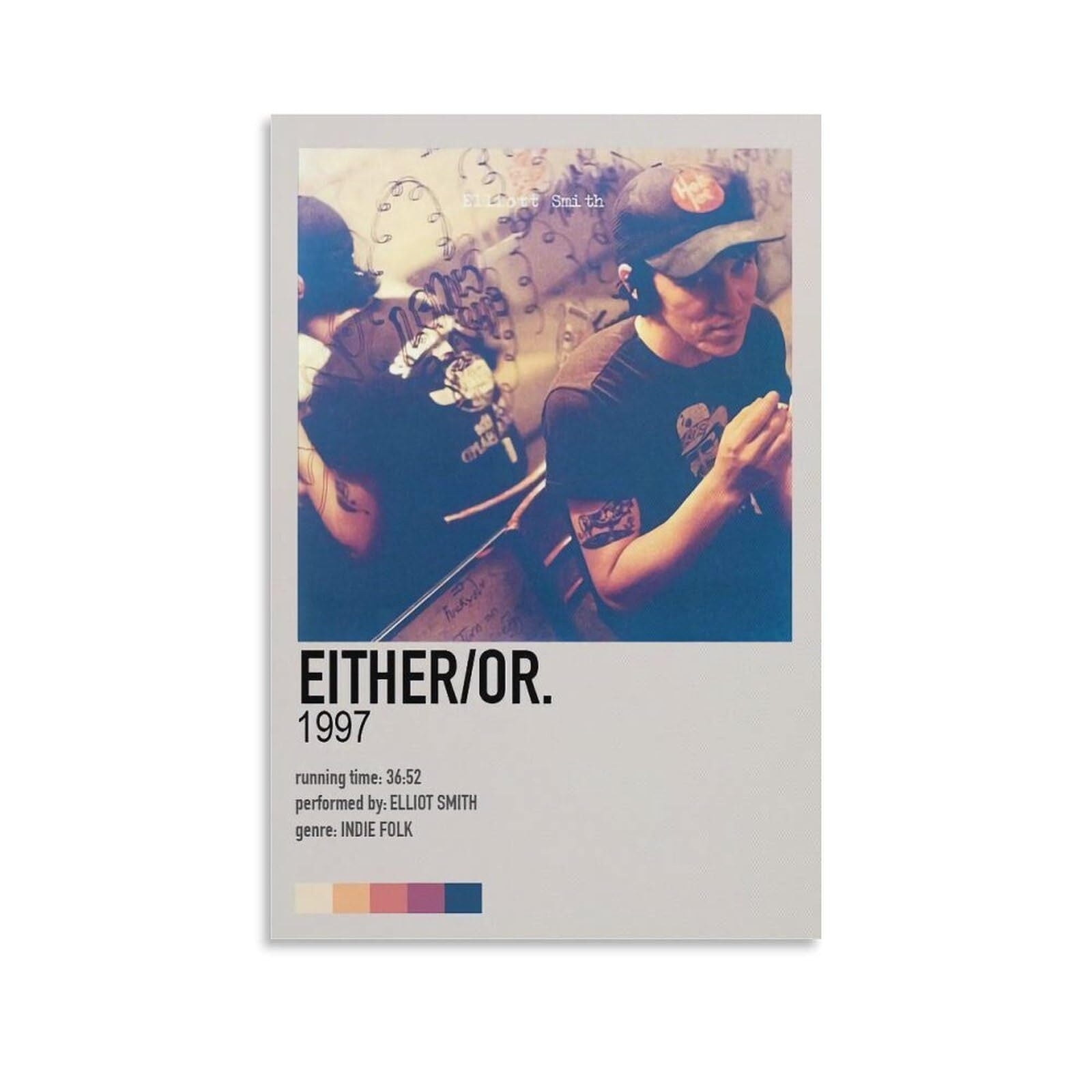 Either-Or Poster Elliott Smith Album Cover Canvas Poster Print Music ...
