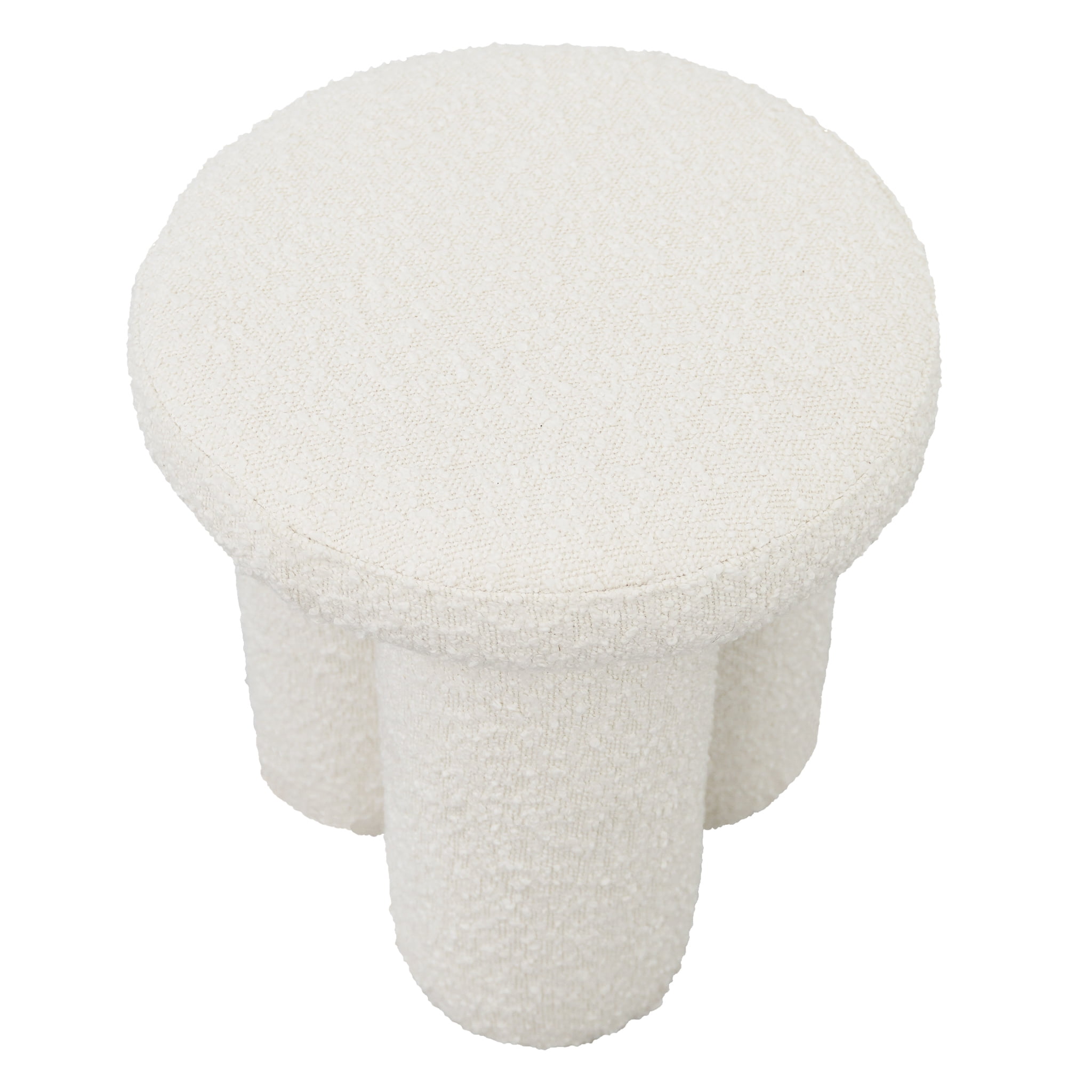 Eito 16" Japandi Style Luxury Modern Boucle Fabric Stool in Ivory ...