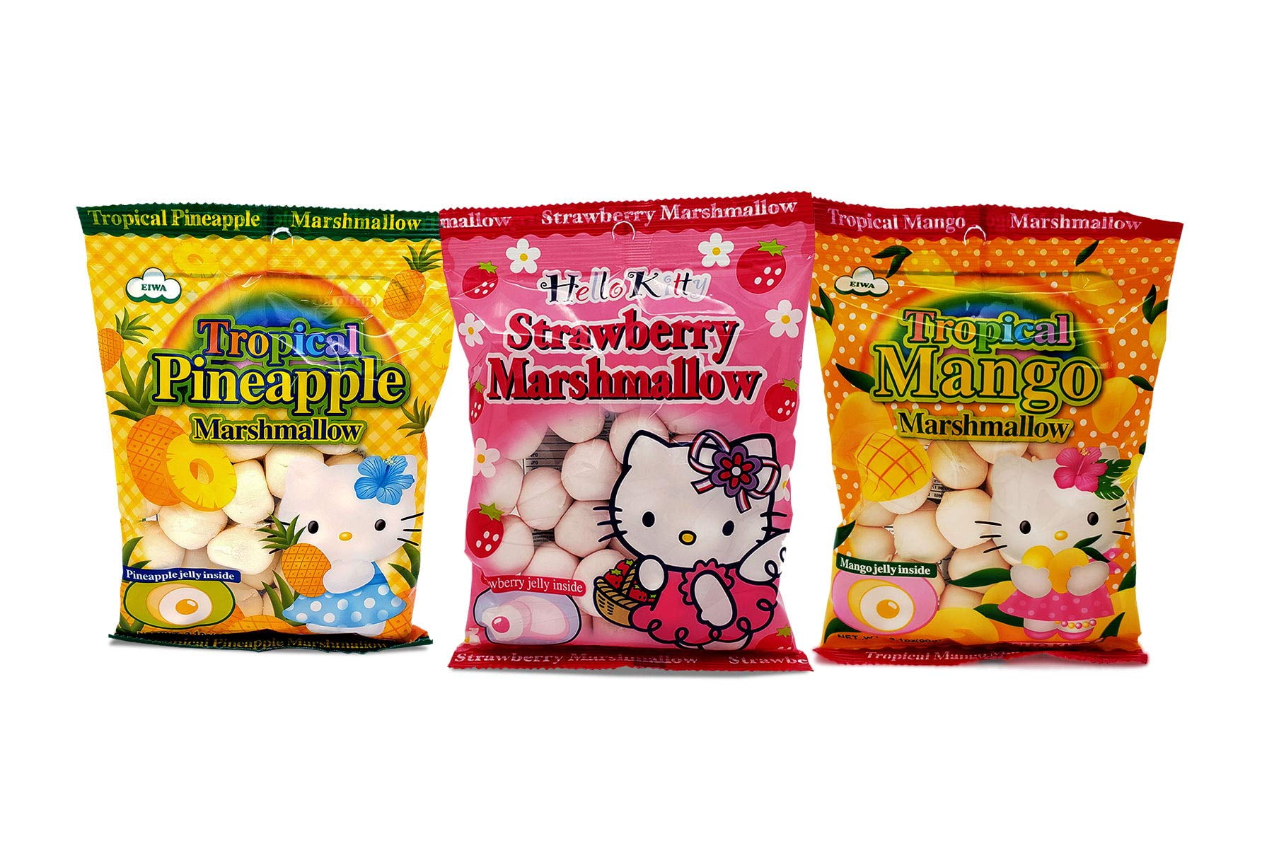Eiwa Hello Kitty Jelly Marshmallow - Combo Pack of Strawberry, Mango ...